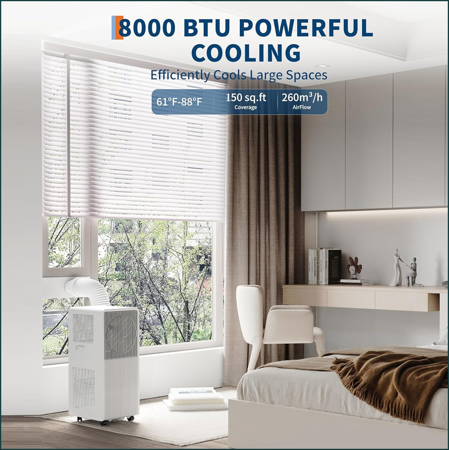 Fashionwu 8000 Btu Portable Air Conditioner Powerful Quiet Standing Ac ...