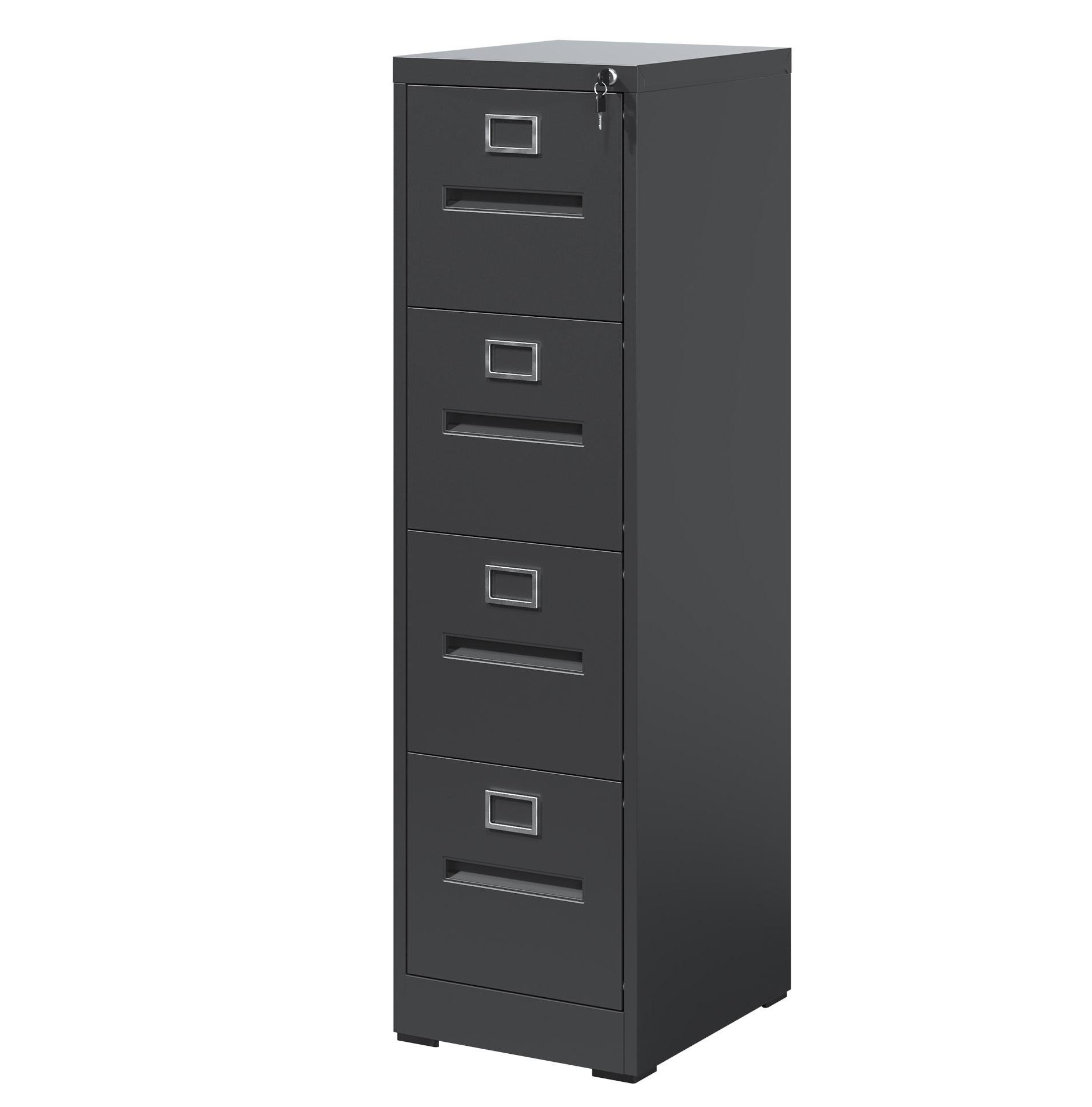 Inbox Zero 4 Drawer File Cabinet With Lock Metal Vertical File Cabinet ...