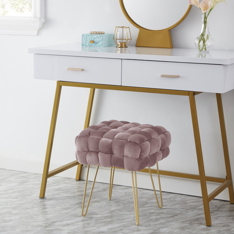 Everly Quinn Fleming Velvet Ottoman & Reviews | Wayfair