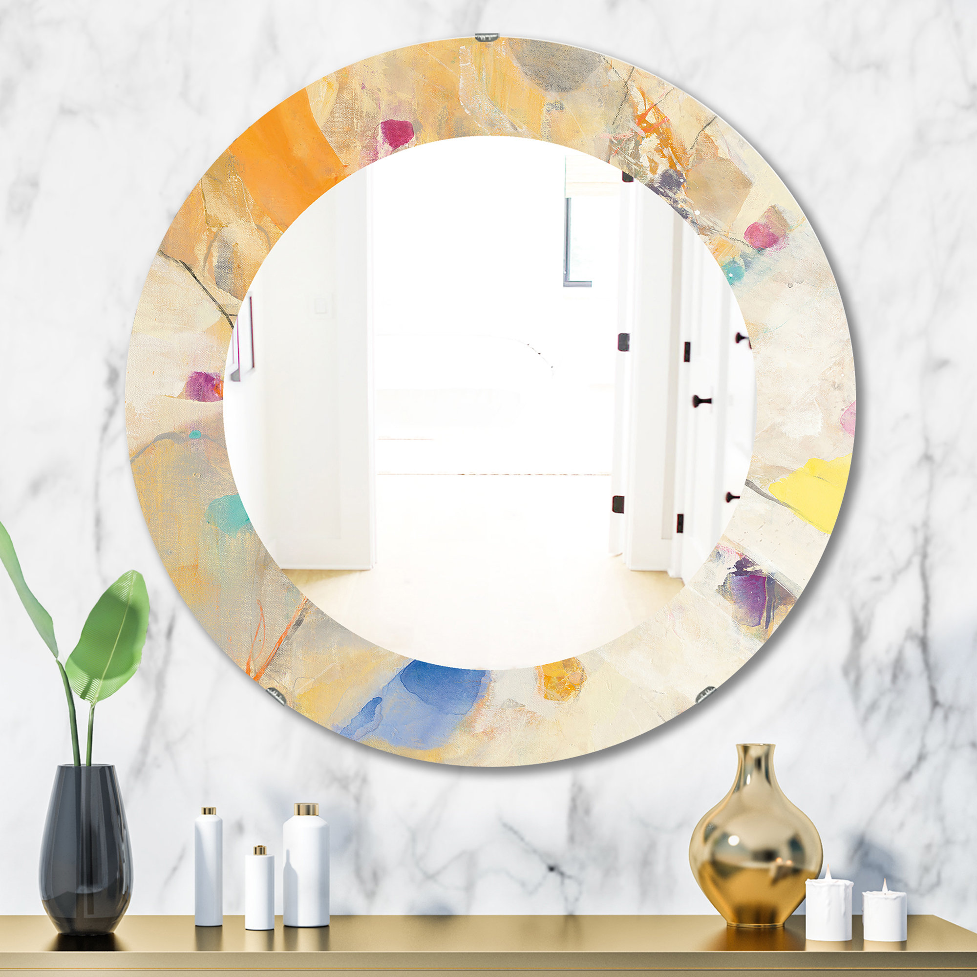 East Urban Home Spring Minimalist Confetti II Accent Mirror | Wayfair