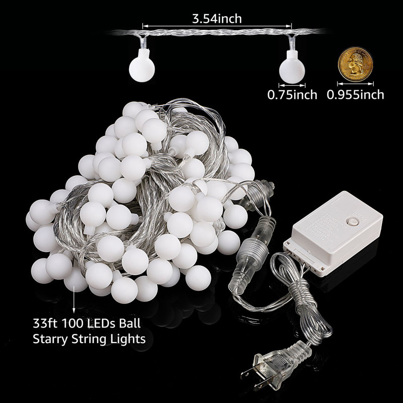 The Party Aisle™ 33'' Indoor LED 100 - Bulb Globe String Light, Fairy ...