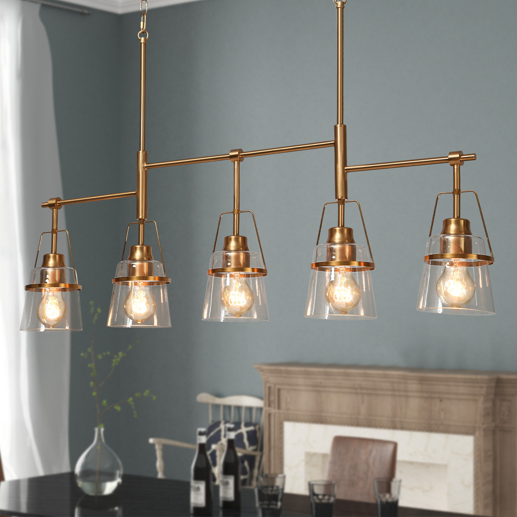 Latitude Run® Sifert 5 - Light 37.5'' W Linear Glam Kitchen Island ...