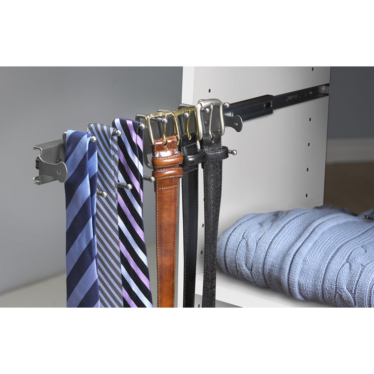 Closetmaid Sliding Tie and Belt Rack SuiteSymphony Steel Wall Mounted ...