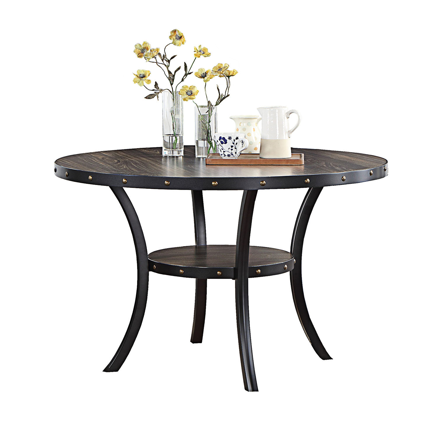 Trent Austin Design® Dining Room Round Dining Table With Storage Shelve ...