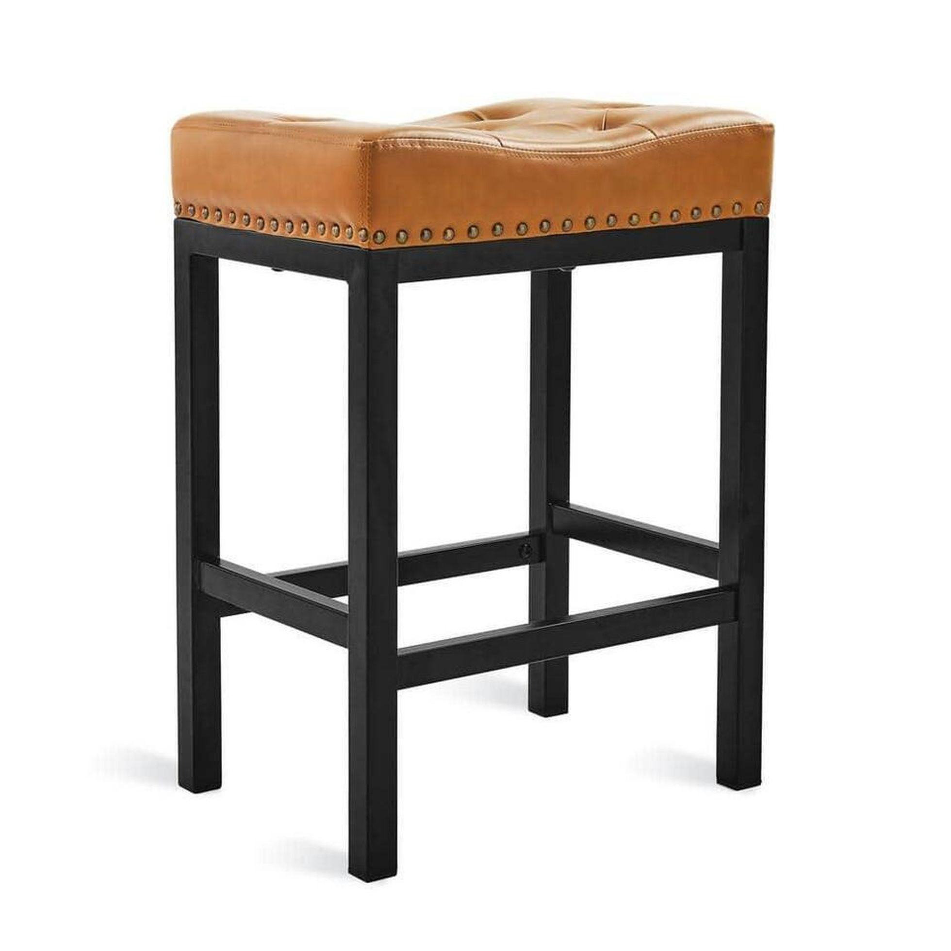 Red Barrel Studio® Franni Upholstered 24'' Counter Stool with Metal ...