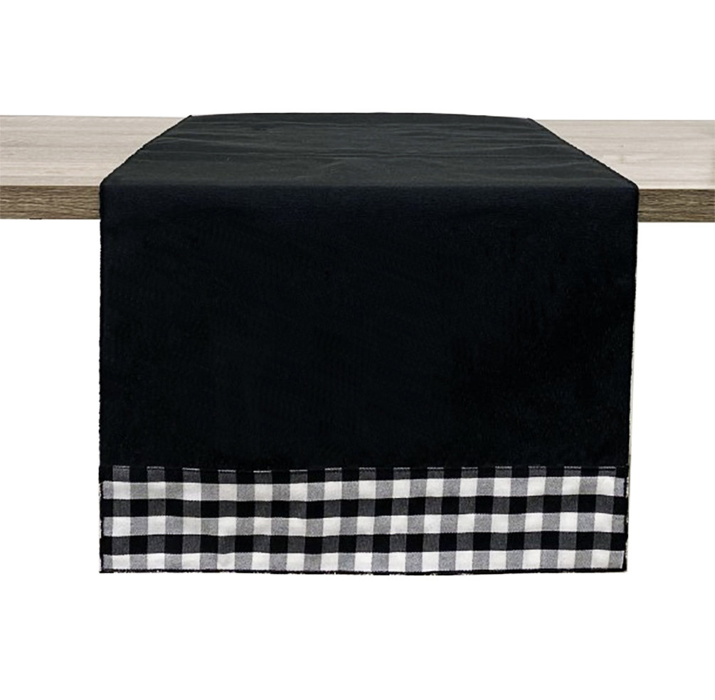 Gracie Oaks Handmade Reversible Checkered Border Design Table Runner ...