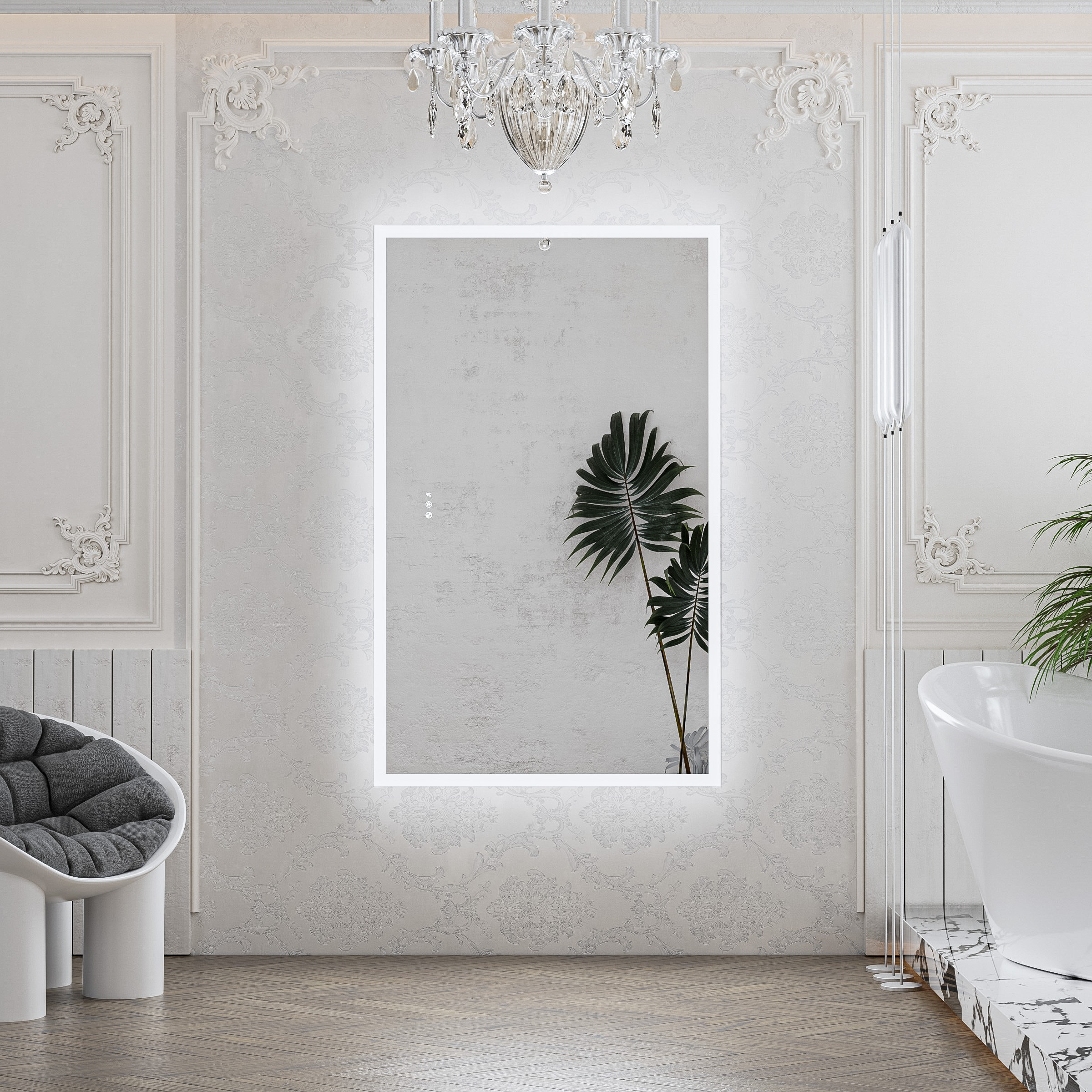 Ivy Bronx LED Sensor Bathroom Vanity Mirror with Human Body Induction ...