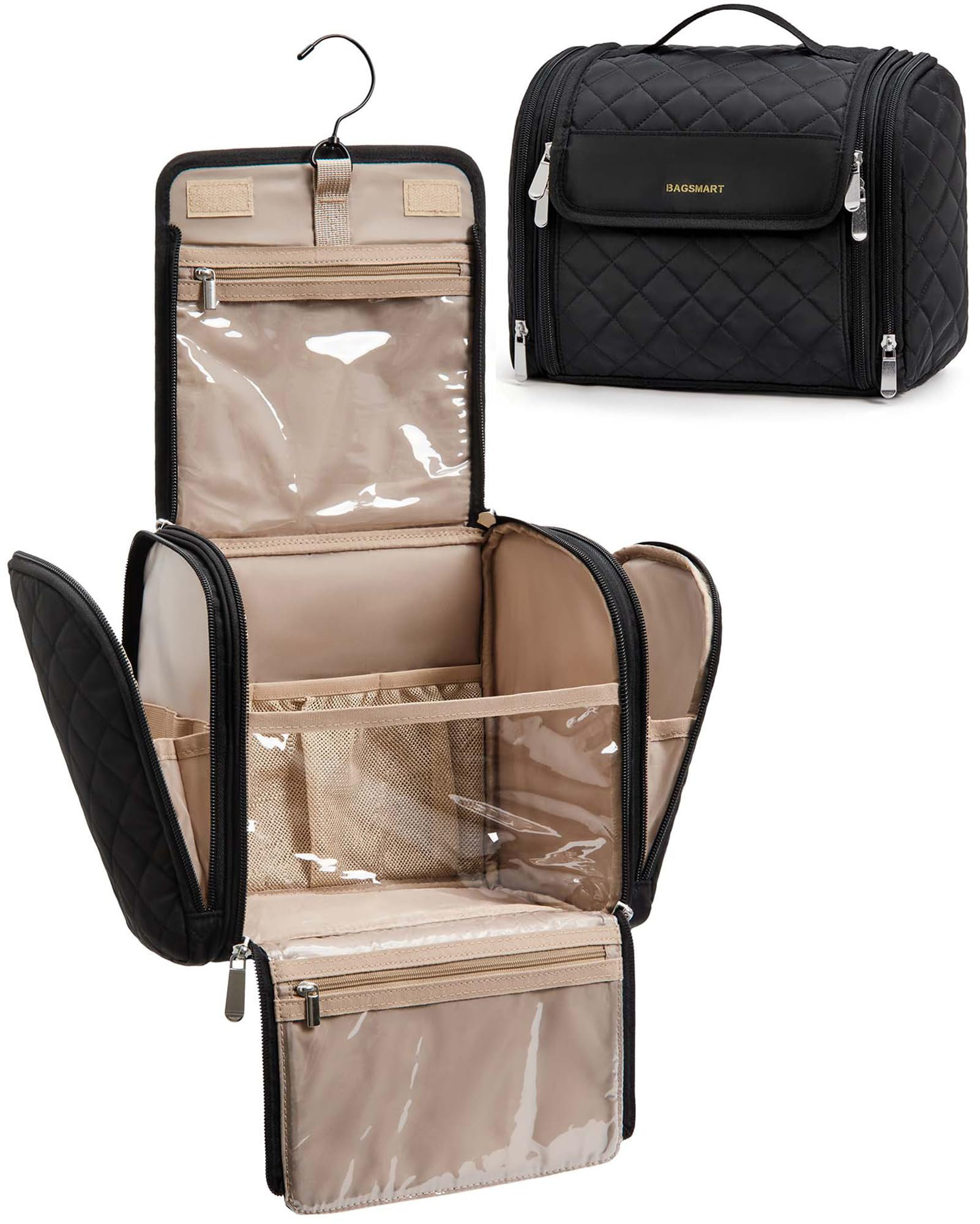 Latitude Run® Hanging Hook Makeup Bag for Women - Portable Cosmetic ...