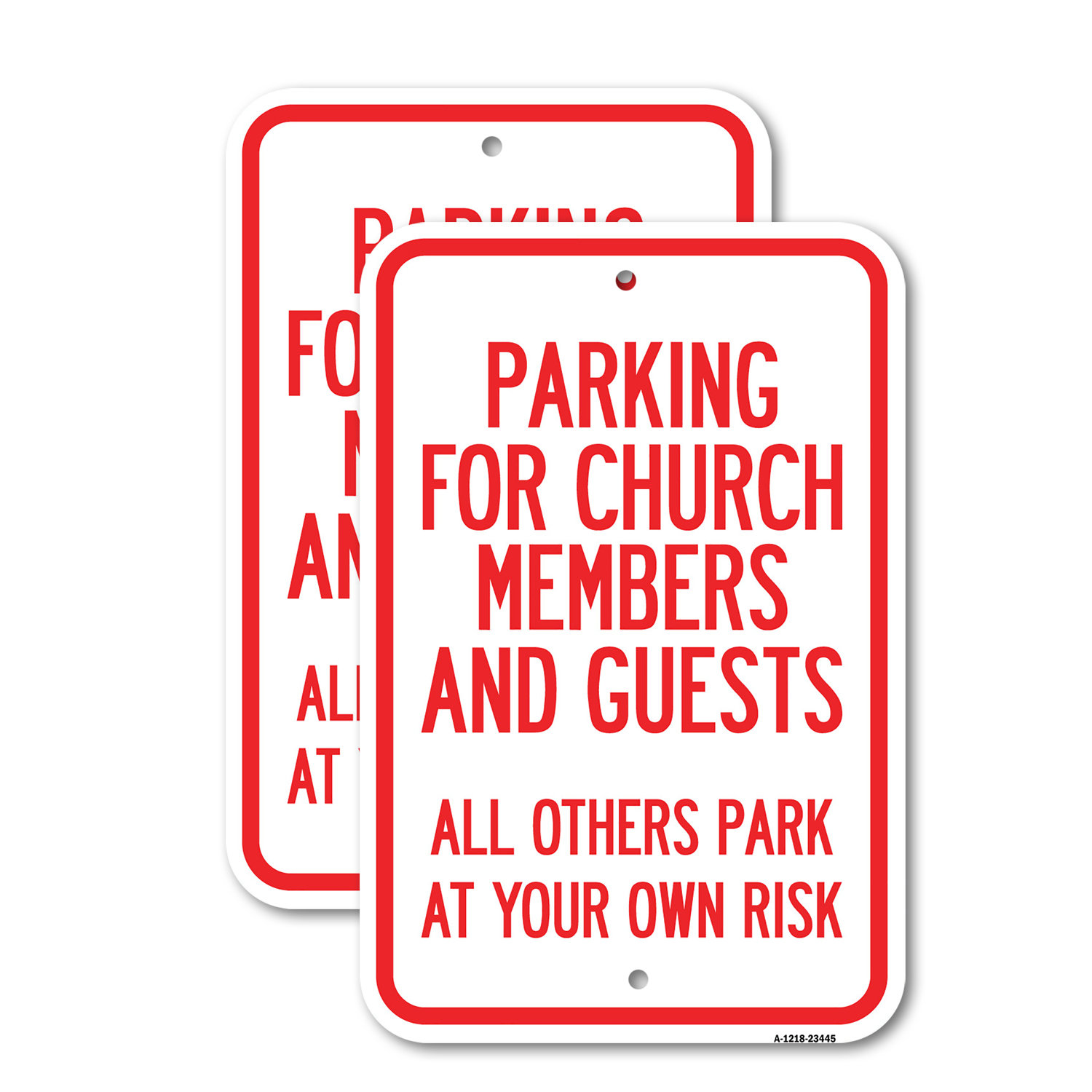 SignMission Parking for Church Members and Guests All Other Aluminum ...