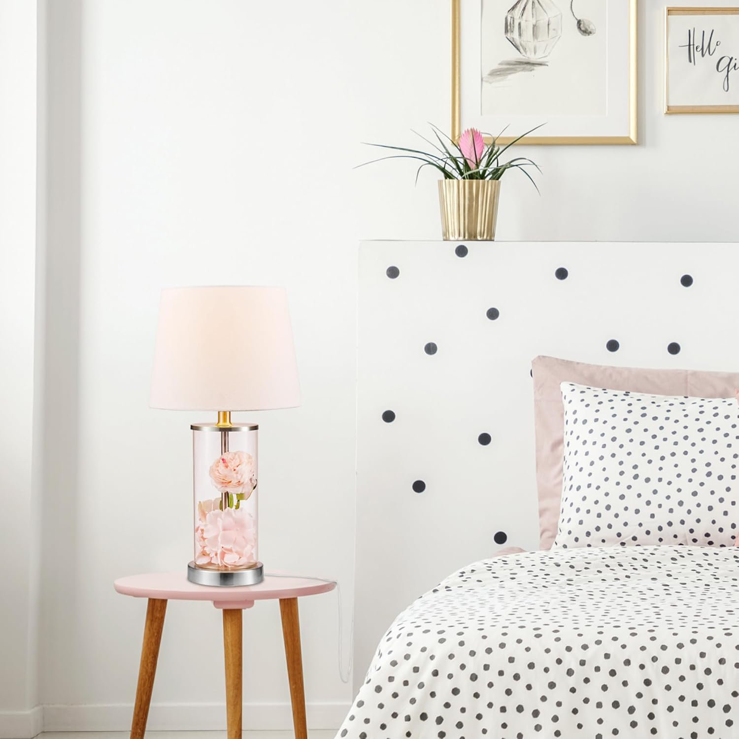 BEAUTY DEPOT Globe Electric Maya 21-Inch Fillable Glass Table Lamp With ...