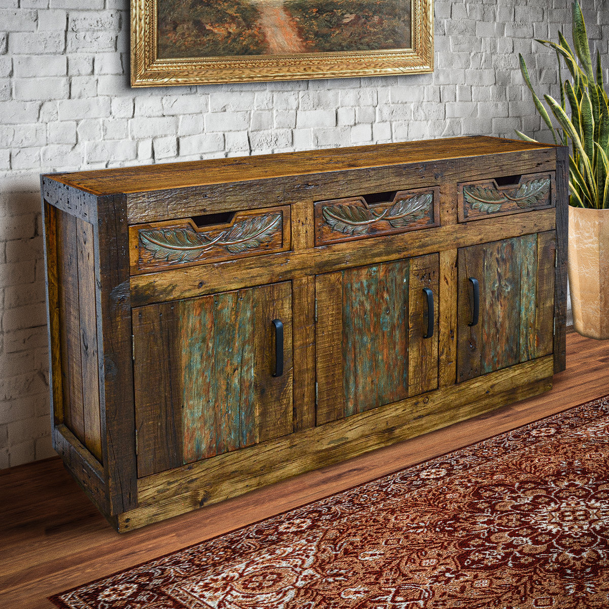 LMT Design Solid Wood Hand Carved Buffet | Wayfair