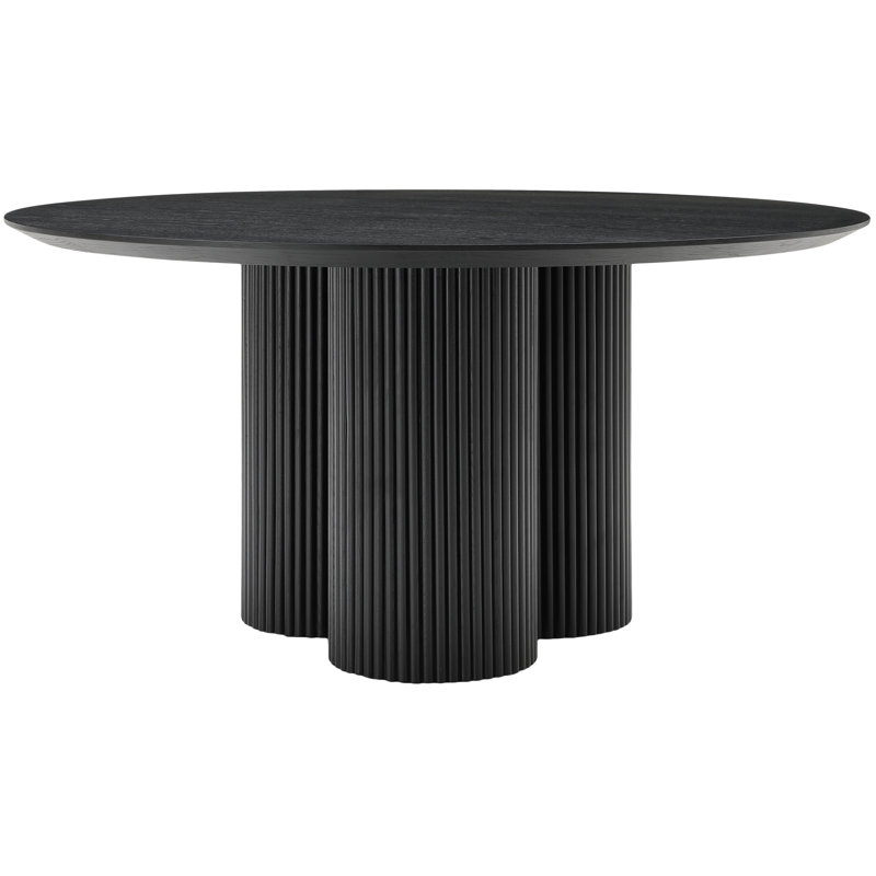 Wrought Studio™ Iskandar 60'' Dining Table Ash Solid Wood Pedestal ...