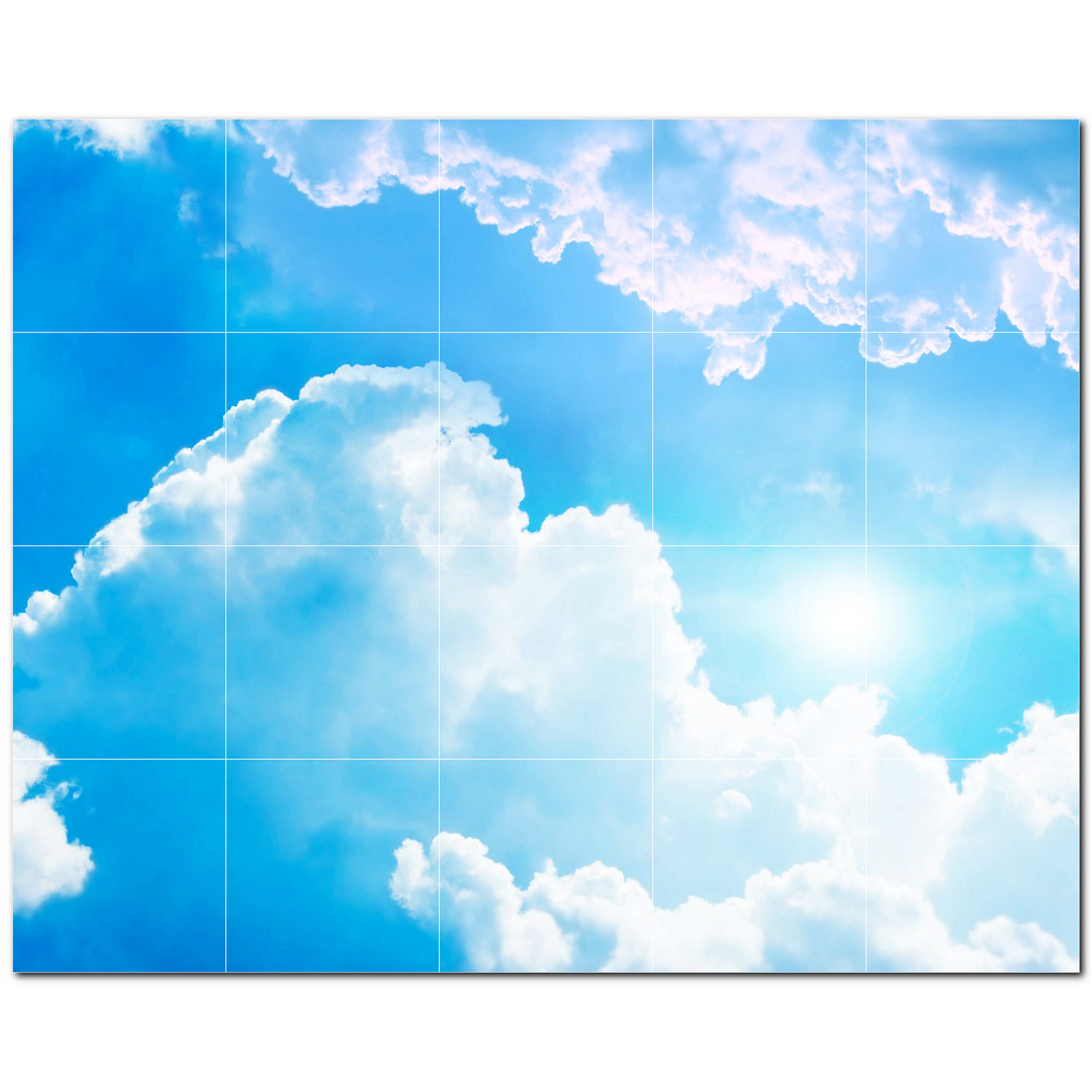 Picture-Tiles.com 30" x 24" Ceramic Clouds Photo Decorative Mural Tile ...