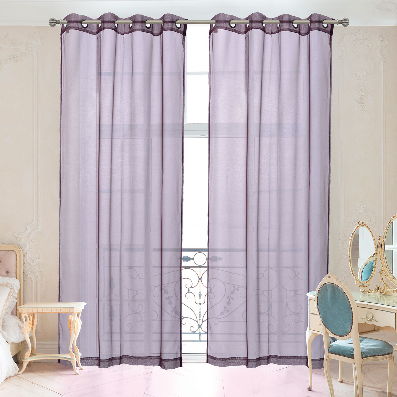 Red Barrel Studio® Solid Color Sheer Curtain Panels | Wayfair