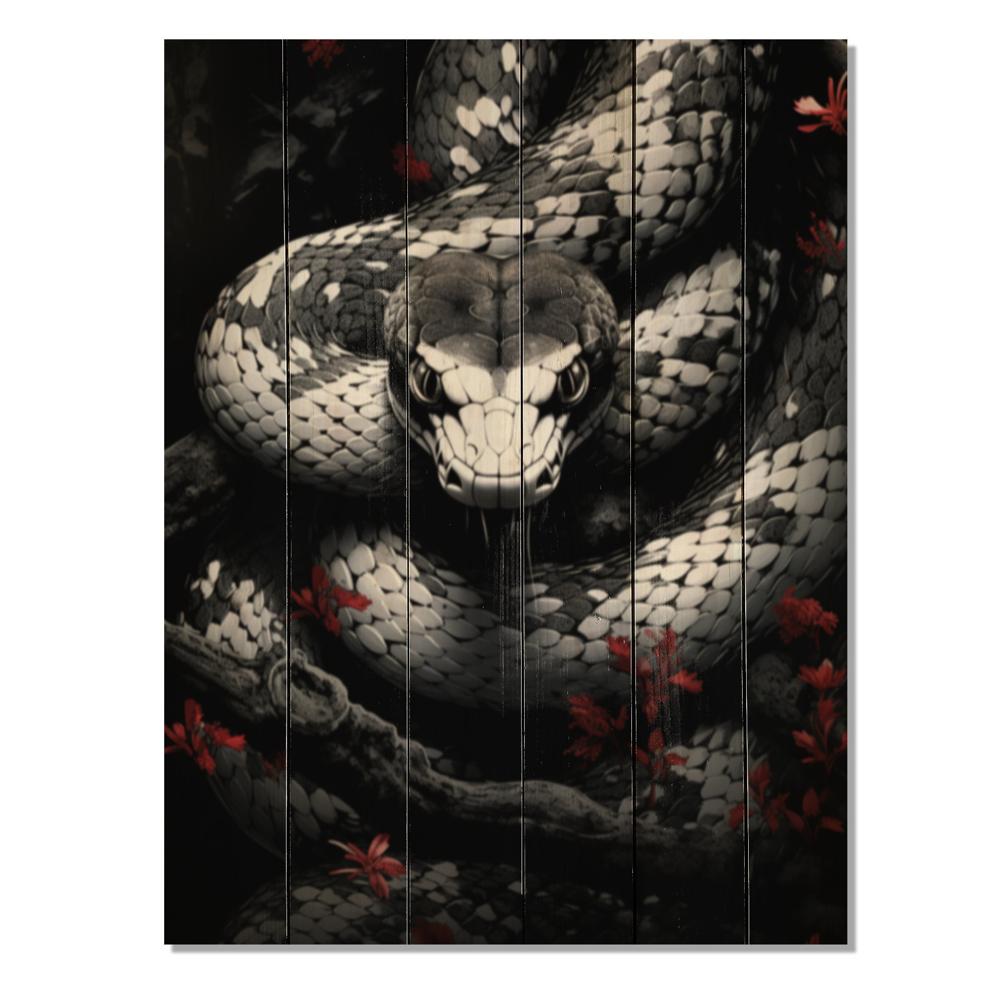 Latitude Run® Asian Art Snake Sumi On Wood Print - Wayfair Canada