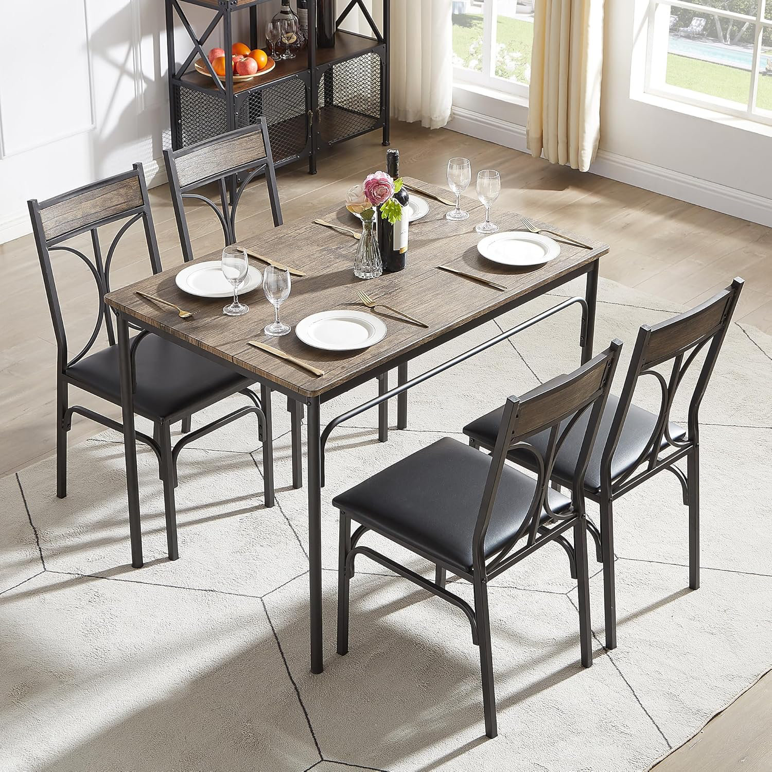 17 Stories 5 Piece Kitchen Room Table And Chairs | Wayfair