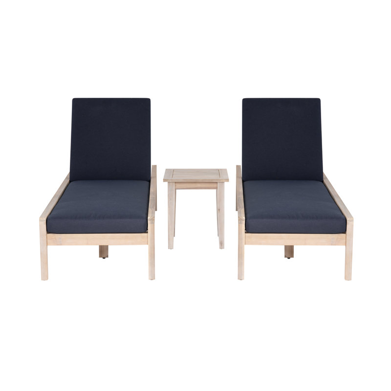 Amina Acacia Patio Chaise Lounge Set & Reviews | Joss & Main