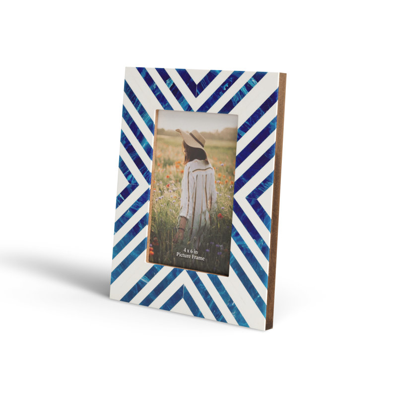 Birch Lane™ Decorative Photo Frame Contemporary Polyresin Blue and ...