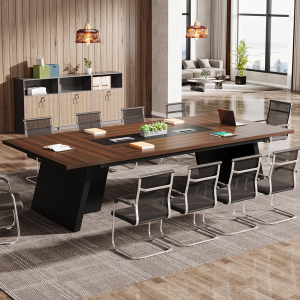 Ebern Designs 8ft Conference Room Table For 8-10 People, Meeting Table ...