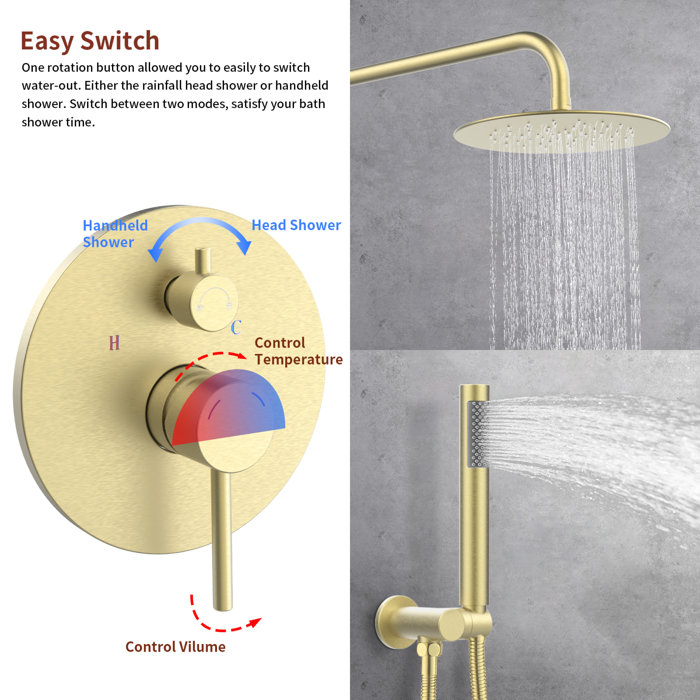 OFIYAA Shower Faucet with Rough in-Valve | Wayfair