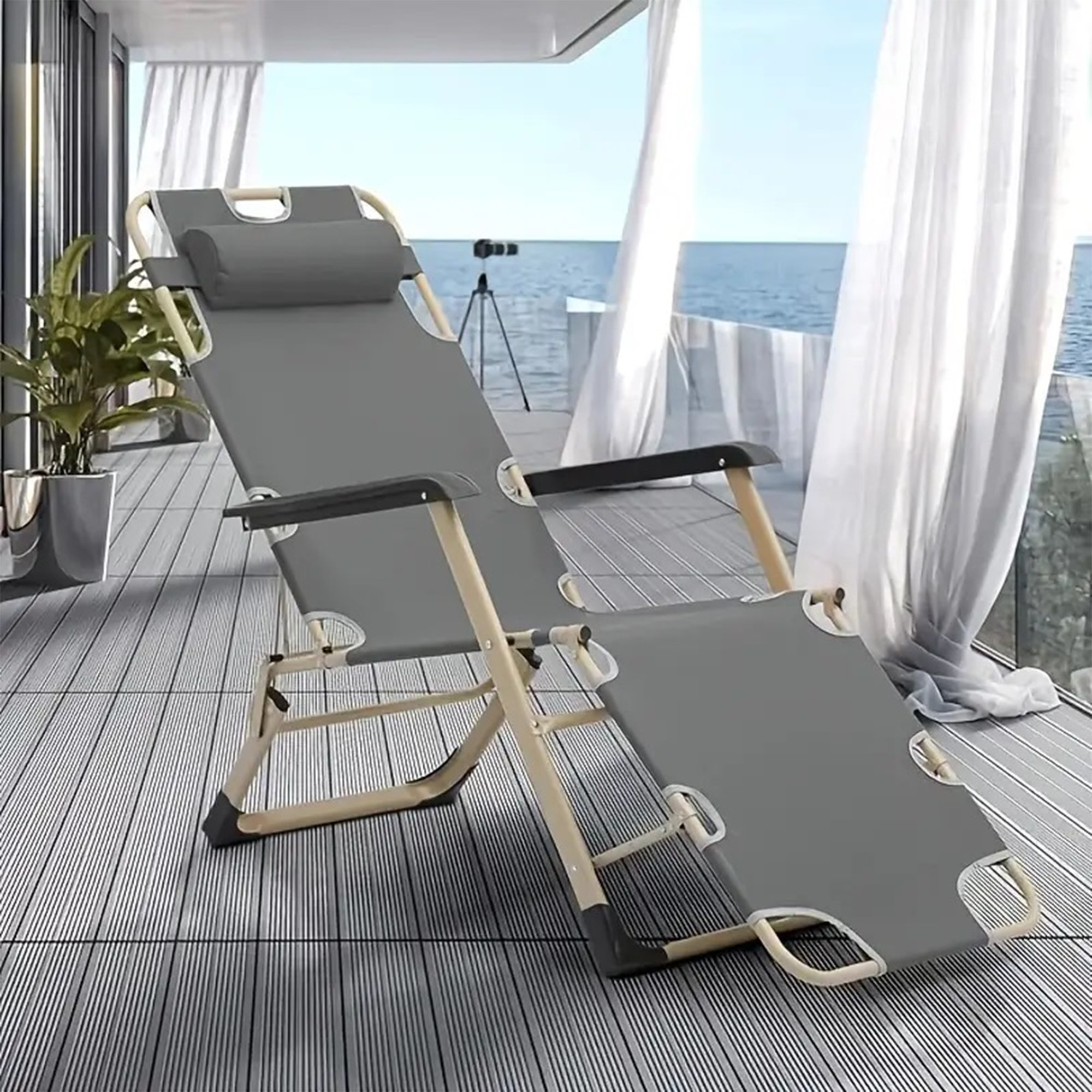Arlmont & Co. Ergonomic Deck Chairs With Adjustable Backrest And ...