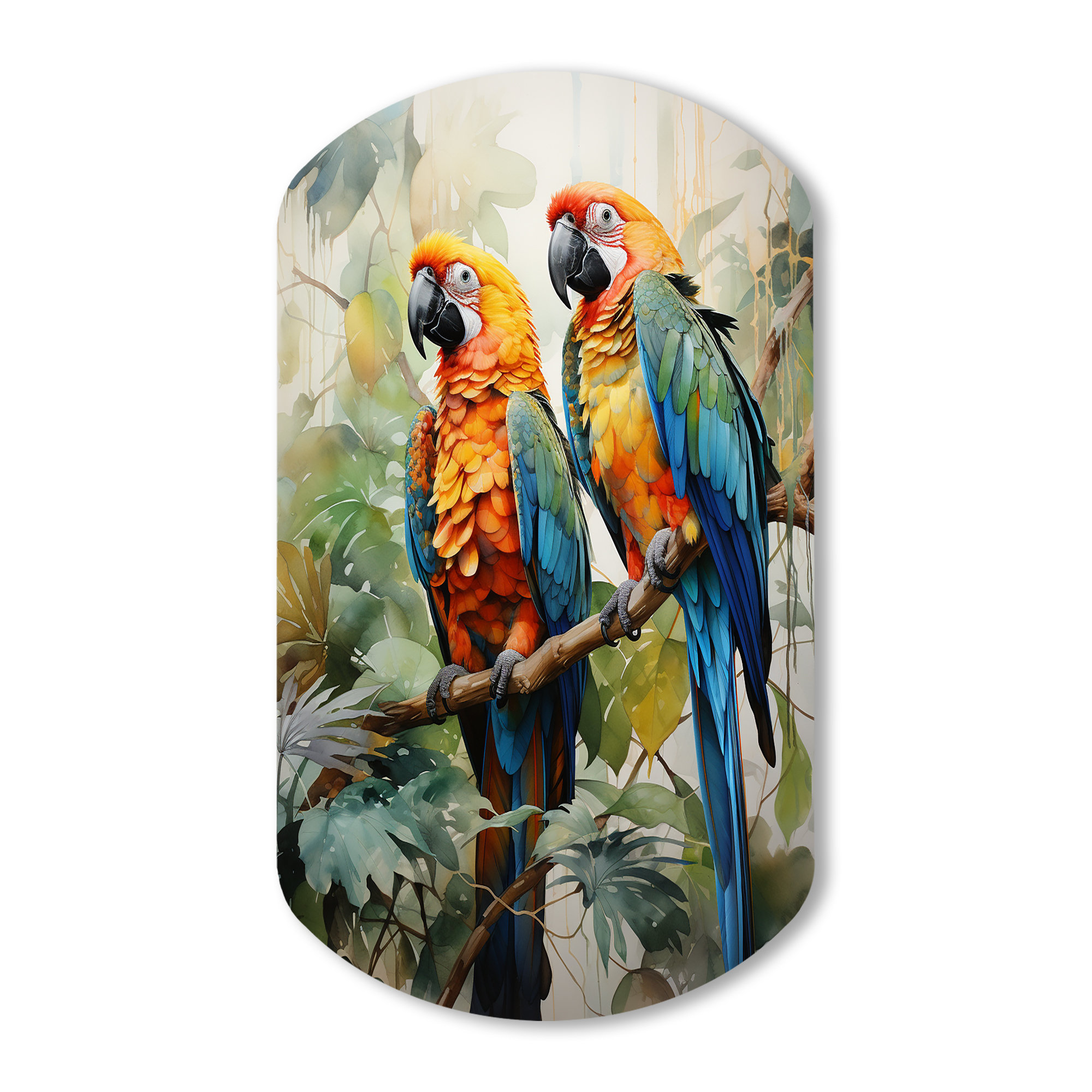 Bay Isle Home™ Deux perroquets sur une branche I - sculpture murale ...