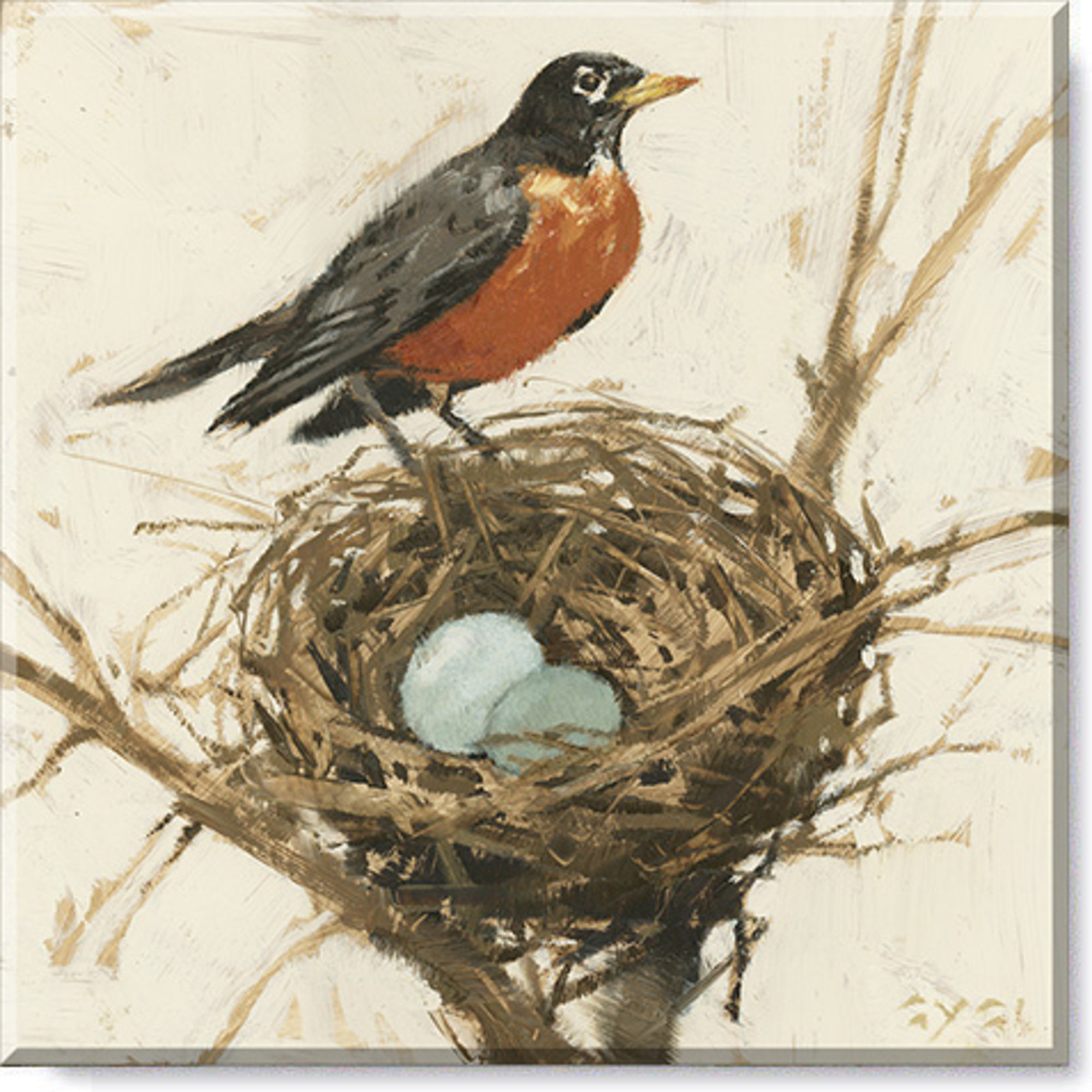 Red Barrel Studio® " Robin On A Nest " by Darren Gygi on | Wayfair