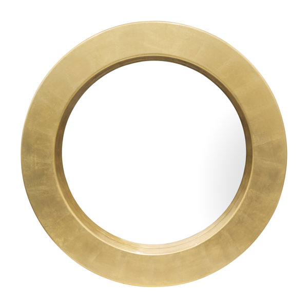 Everly Quinn Round Gold Disc Contemporary Wall Mirror | Wayfair