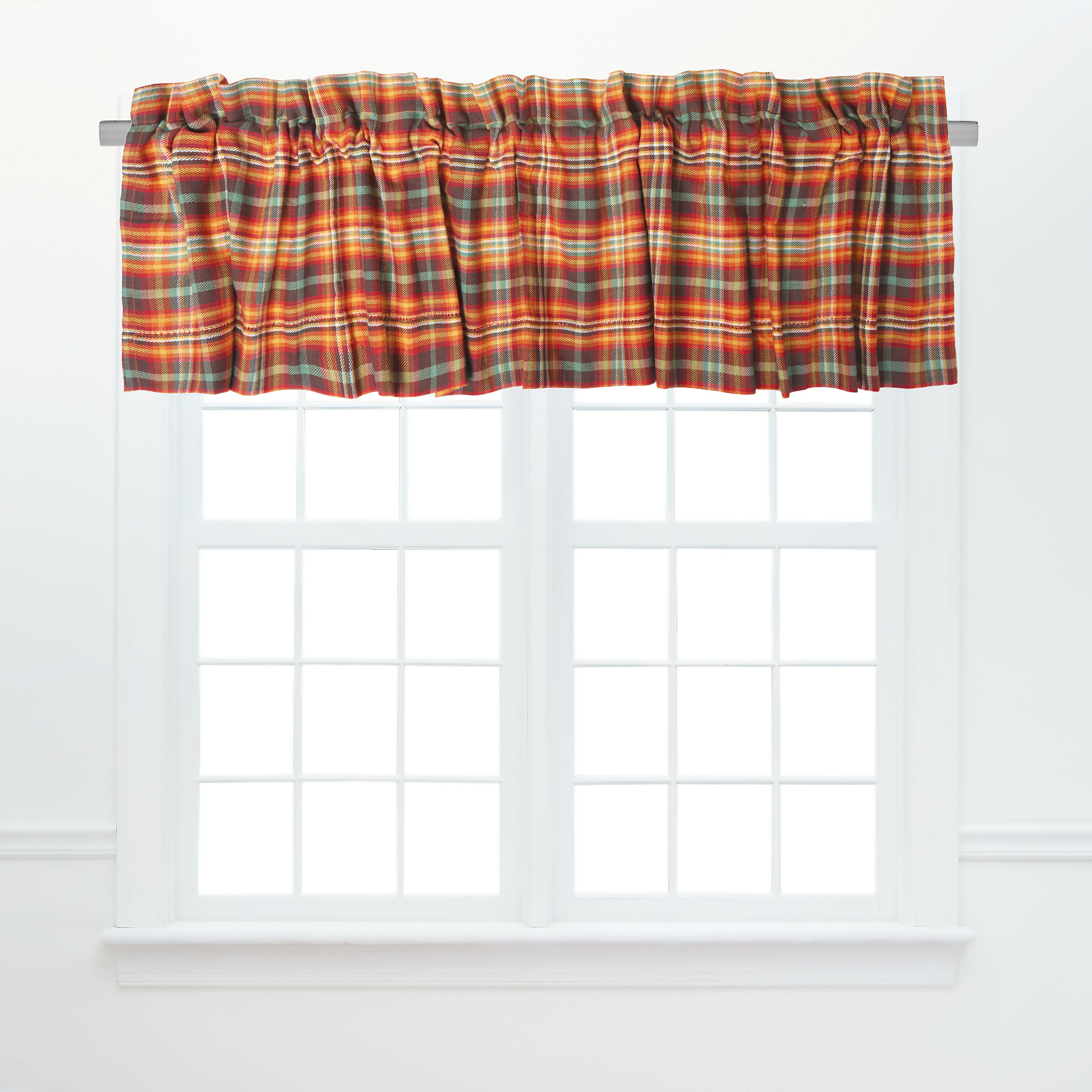 C&F Home Randall Plaid Cotton Brown Valance Window Treatment | Wayfair