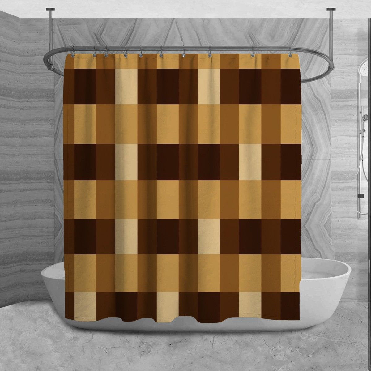 East Urban Home Novelli Gingham Shower Curtain | Wayfair