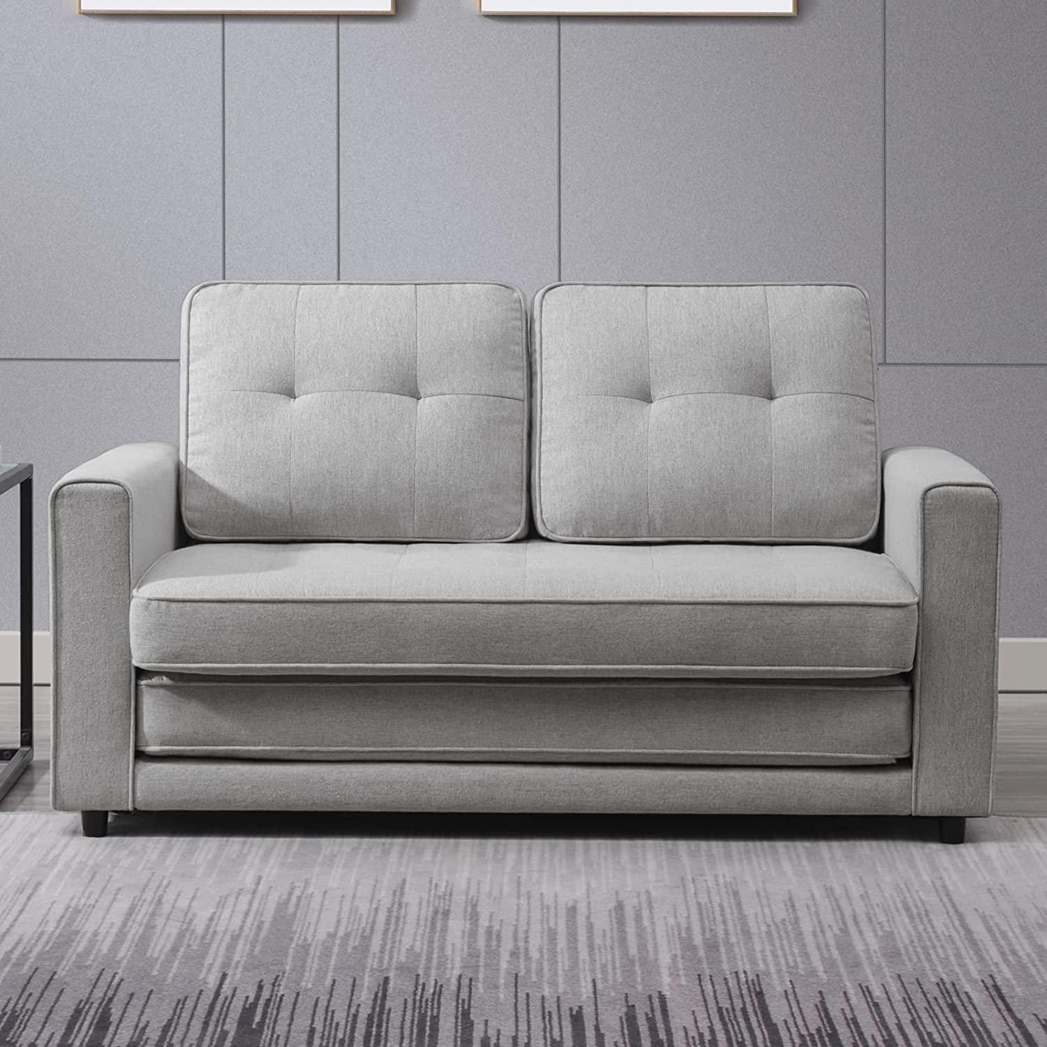 Ebern Designs Lisann 55.51" Square Arm Sofa Bed with Reversible ...