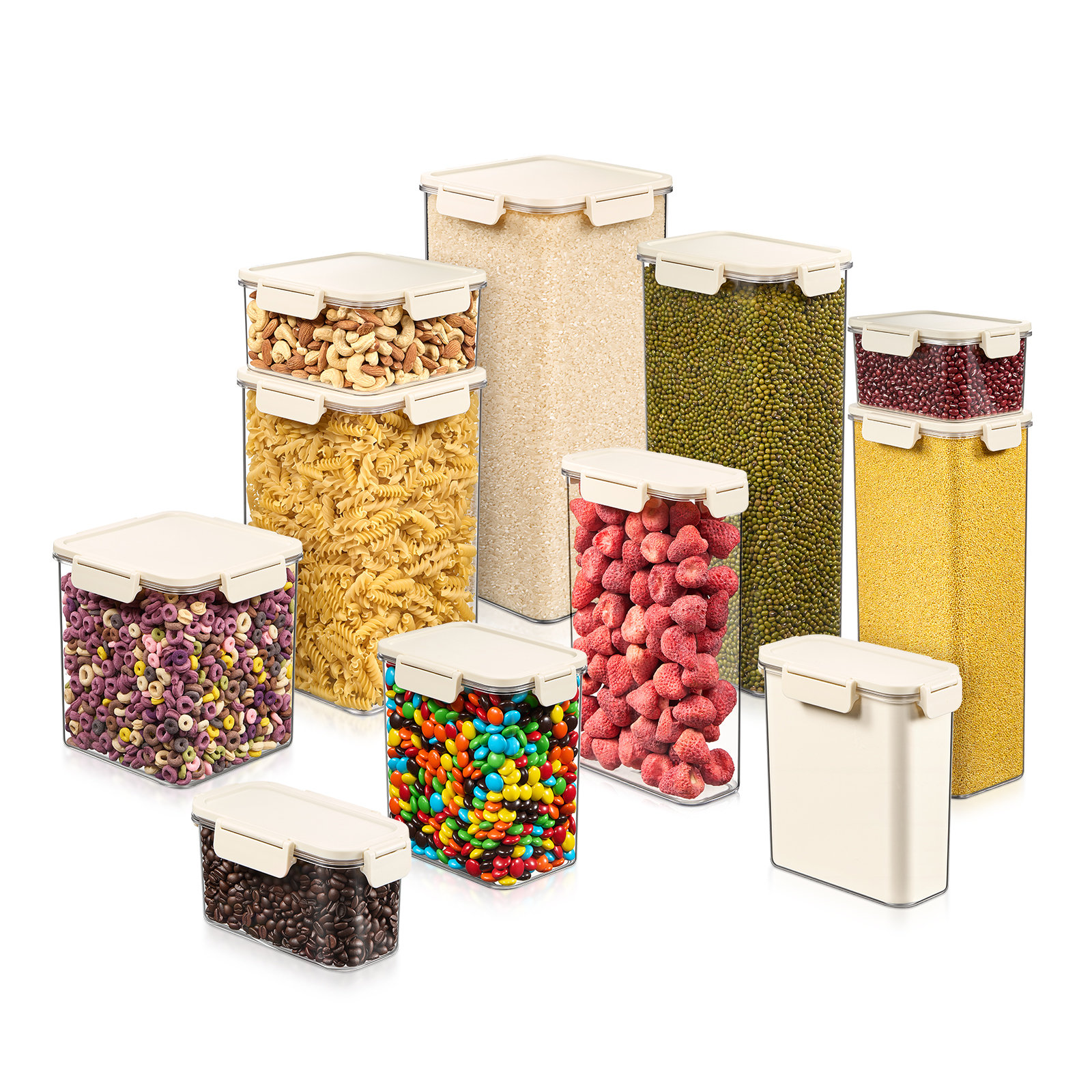 Sorbus 11-Pack Airtight Food Storage Container Set – Stackable Clear ...