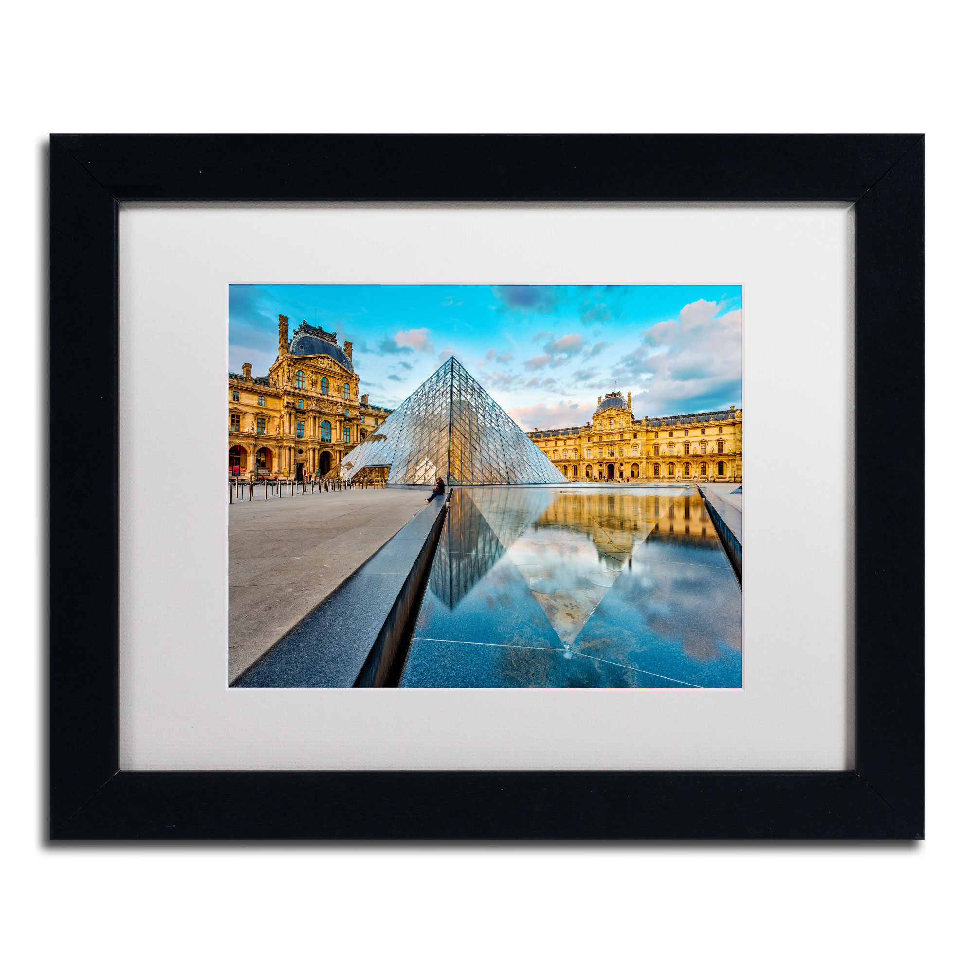 Trademark Fine Art 'Symetrie du Louvre' by Mathieu Rivrin Framed ...