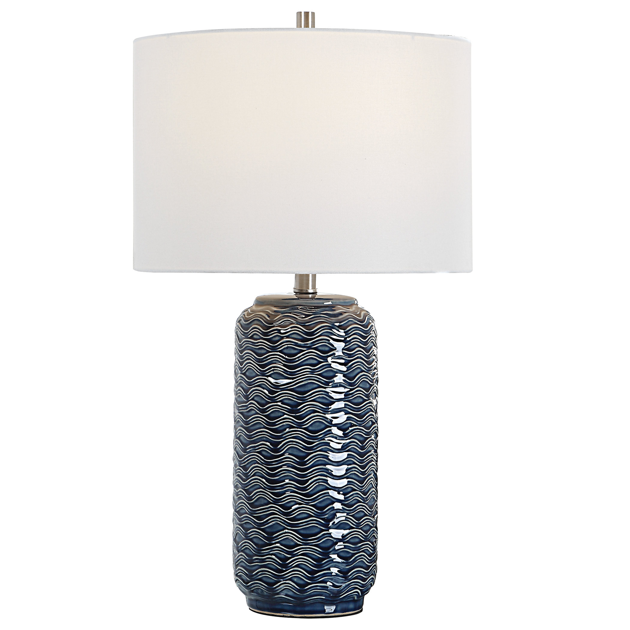 Willa Arlo™ Interiors Cyra 26.5" White/Blue Table Lamp & Reviews | Wayfair