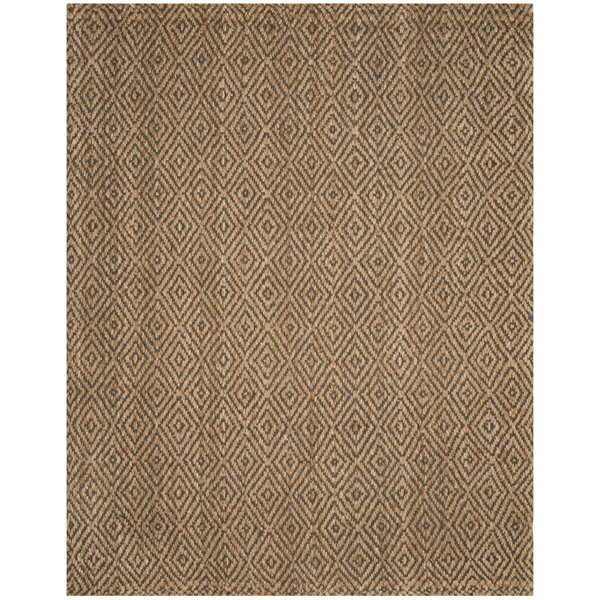 Ebern Designs Aerionna Natural Fiber Hand Woven Jute Geometric Rug ...