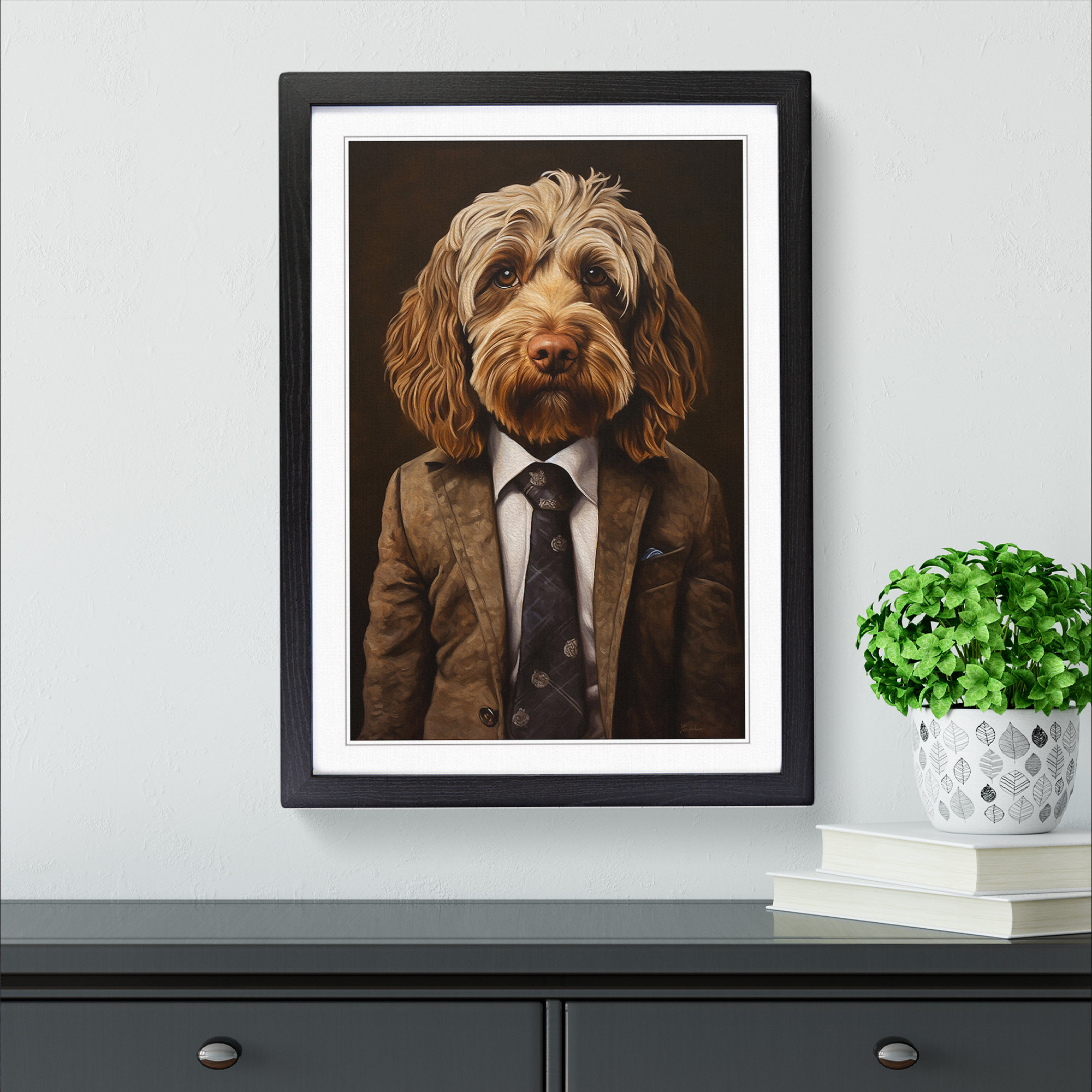 Big Box Art Cockapoo in a Suit Painting | Wayfair.co.uk