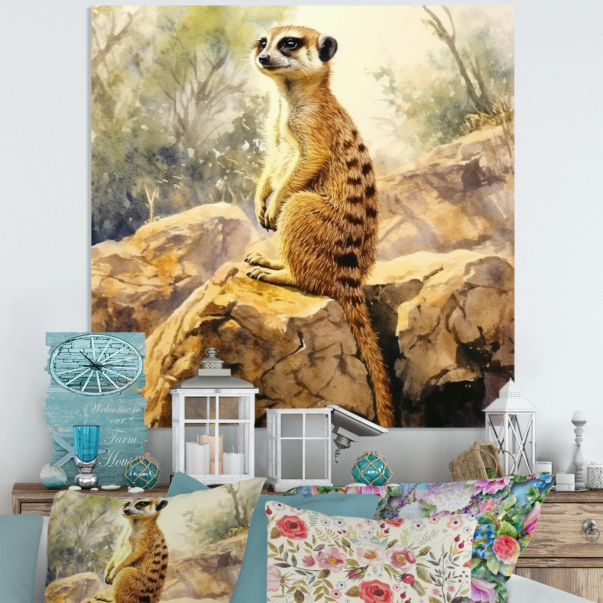 Millwood Pines Meerkat Watchers II - Animals Print on Metal | Wayfair