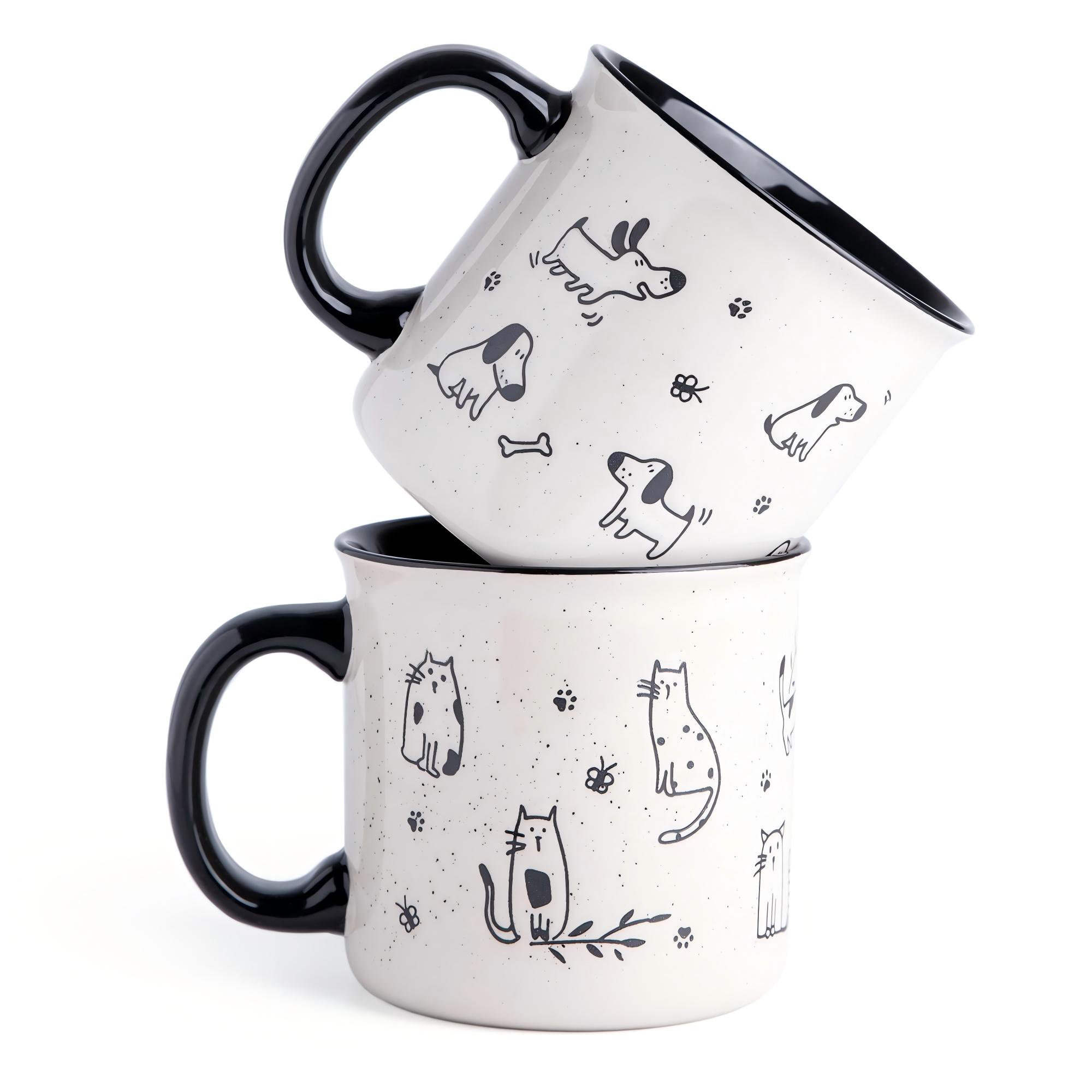 One Allium Way® Large Ceramic Coffee Mugs, Oversized Mugs With Big ...