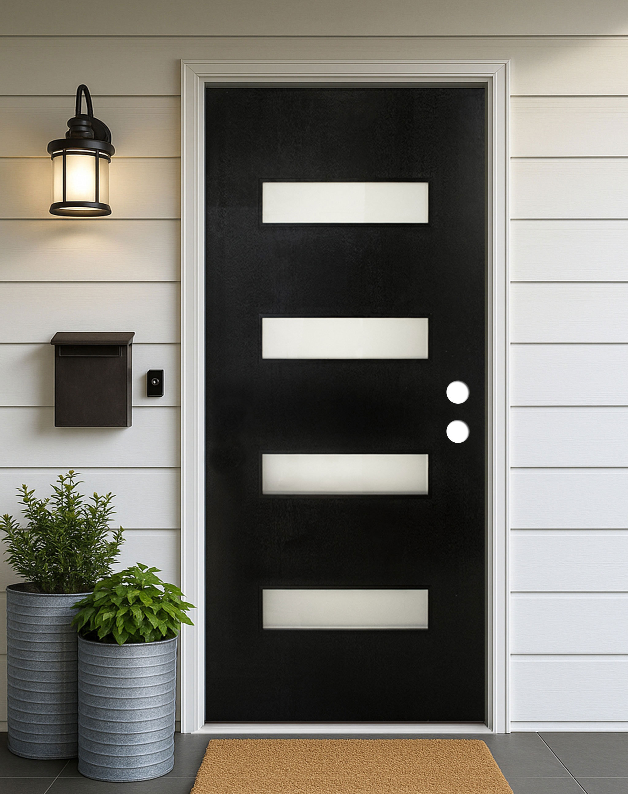 KHSHOW 36'' X 80" Contemporary Fiberglass Knock-Down Entry Door With ...