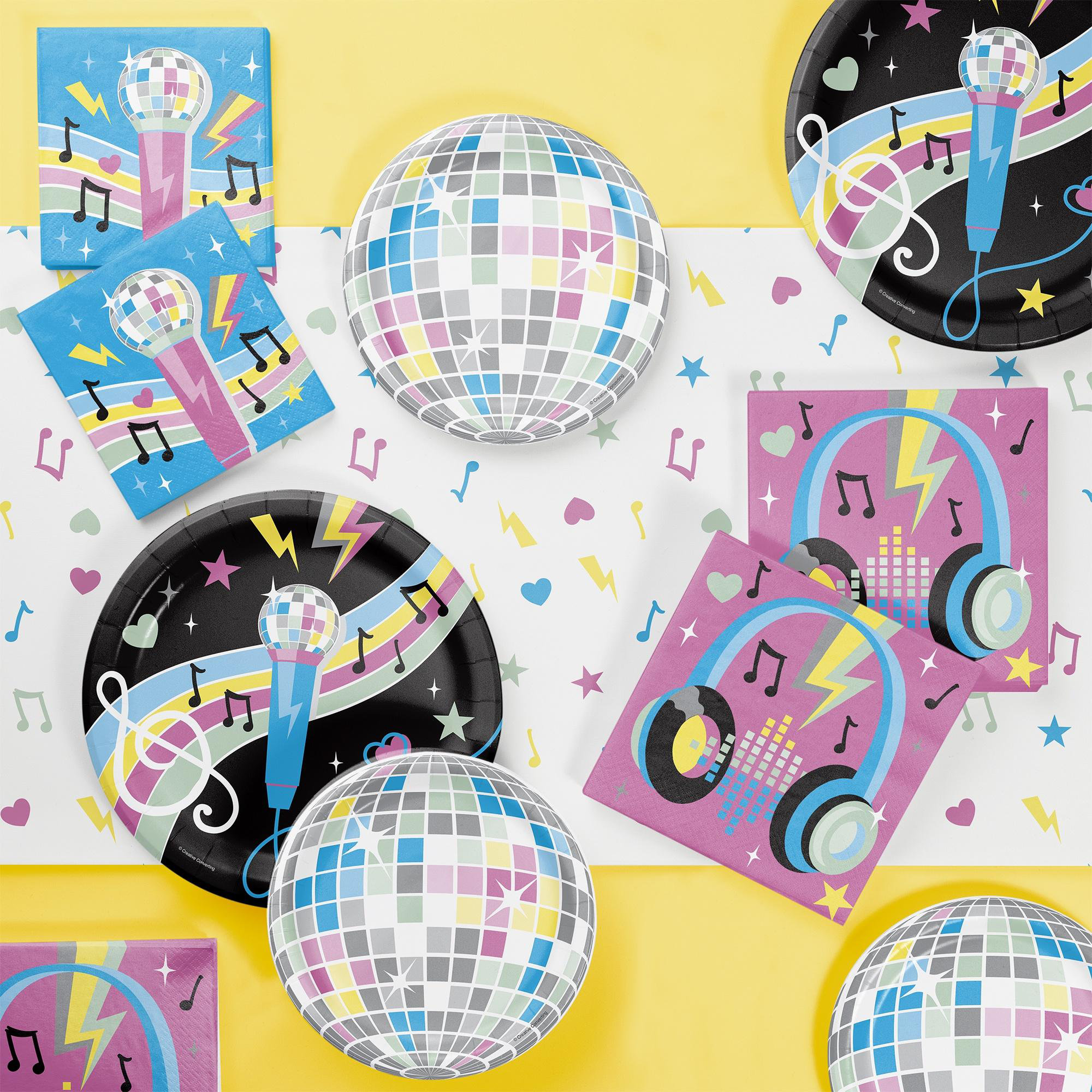 Creative Converting Birthday Beats Disco Party Tableware Set, Serves 8 ...