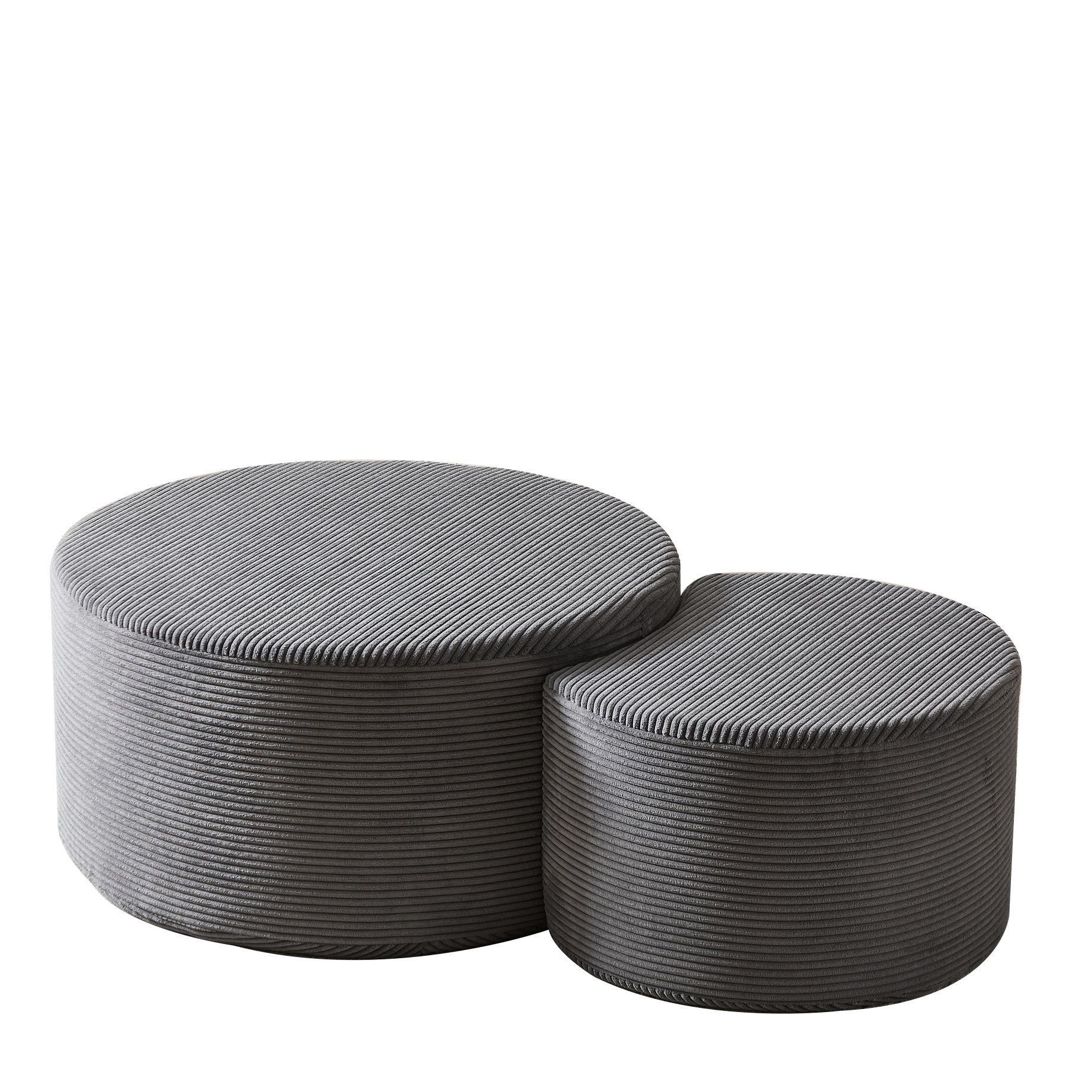 George Oliver Modern Foam Round Coffee Tables Of 2, Upholstered End ...