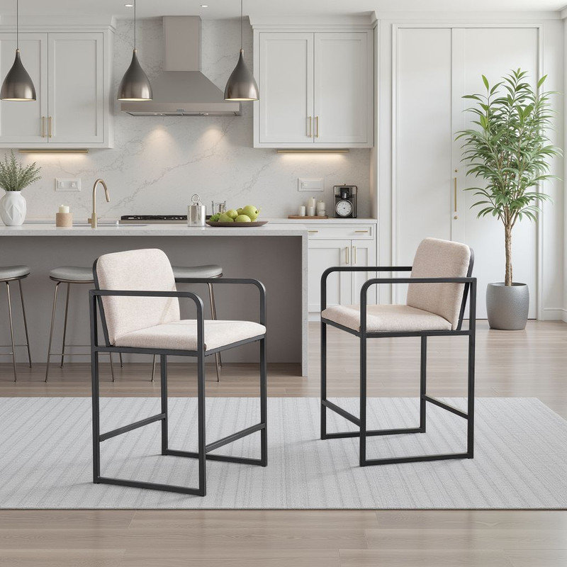 Hokku Designs Counter Height Bar Stools Set Modern Bar Stools with Arms ...