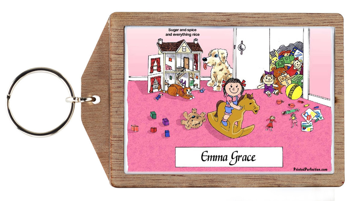 Printed Perfection Personalized Little Girls Room Key Chain | Wayfair