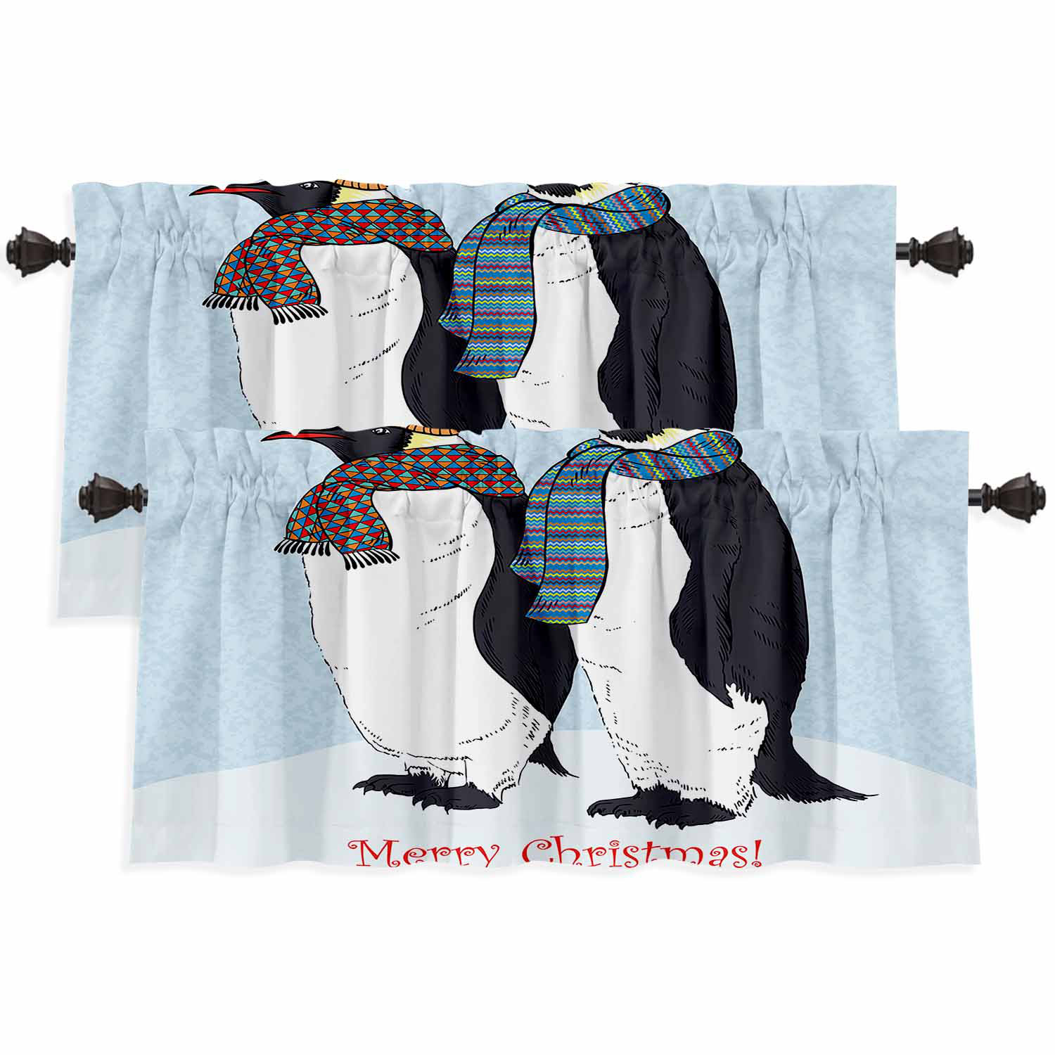 Latitude Run® Clear 52"W of Funny Penguins Knitted and Greeting Window ...