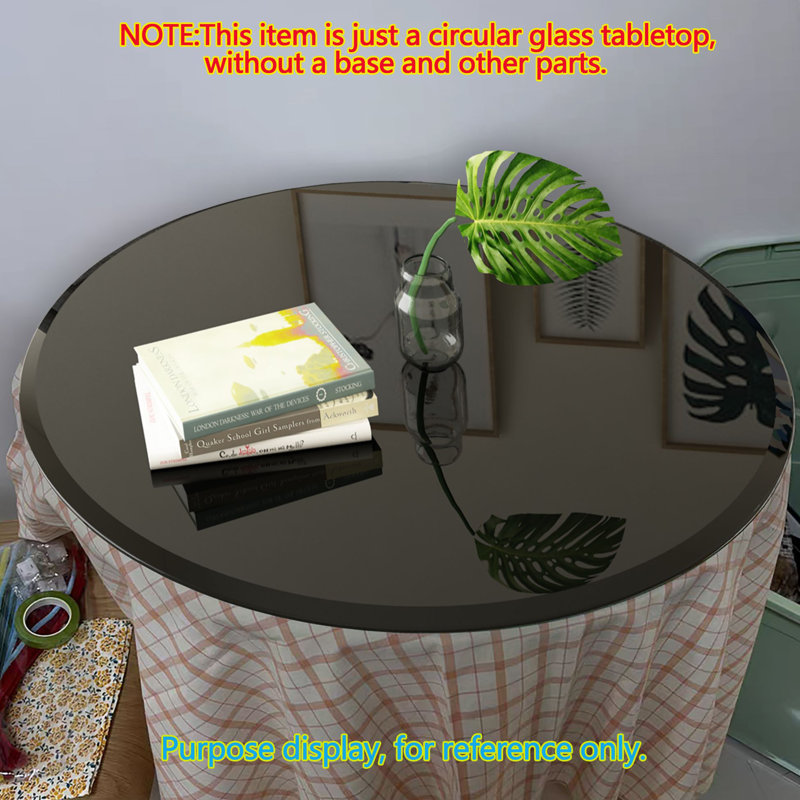 MUNGO Glass Round Bevel Edge Table Top & Reviews | Wayfair