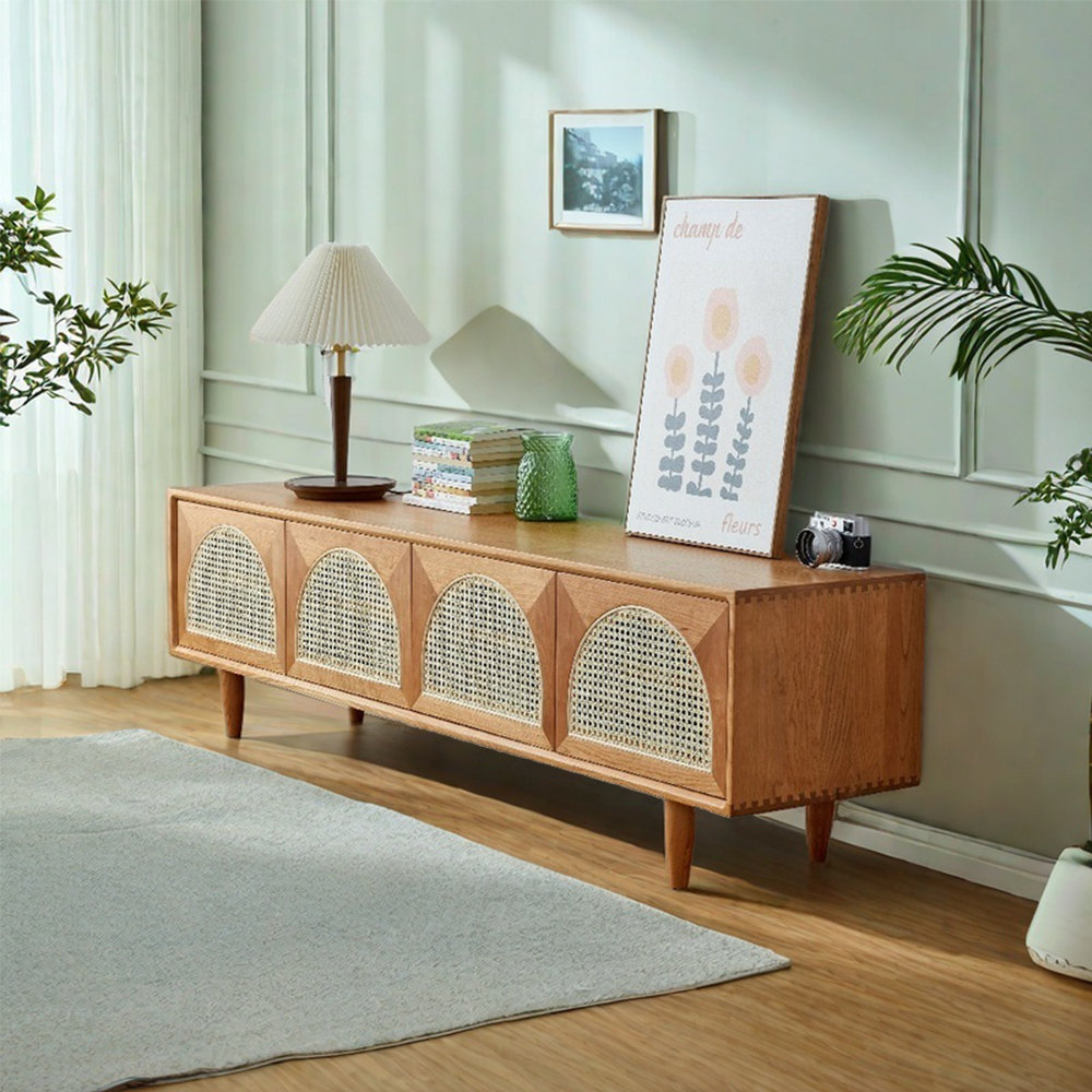 Finaewg Vintage rattan weaving TV cabinet - Wayfair Canada