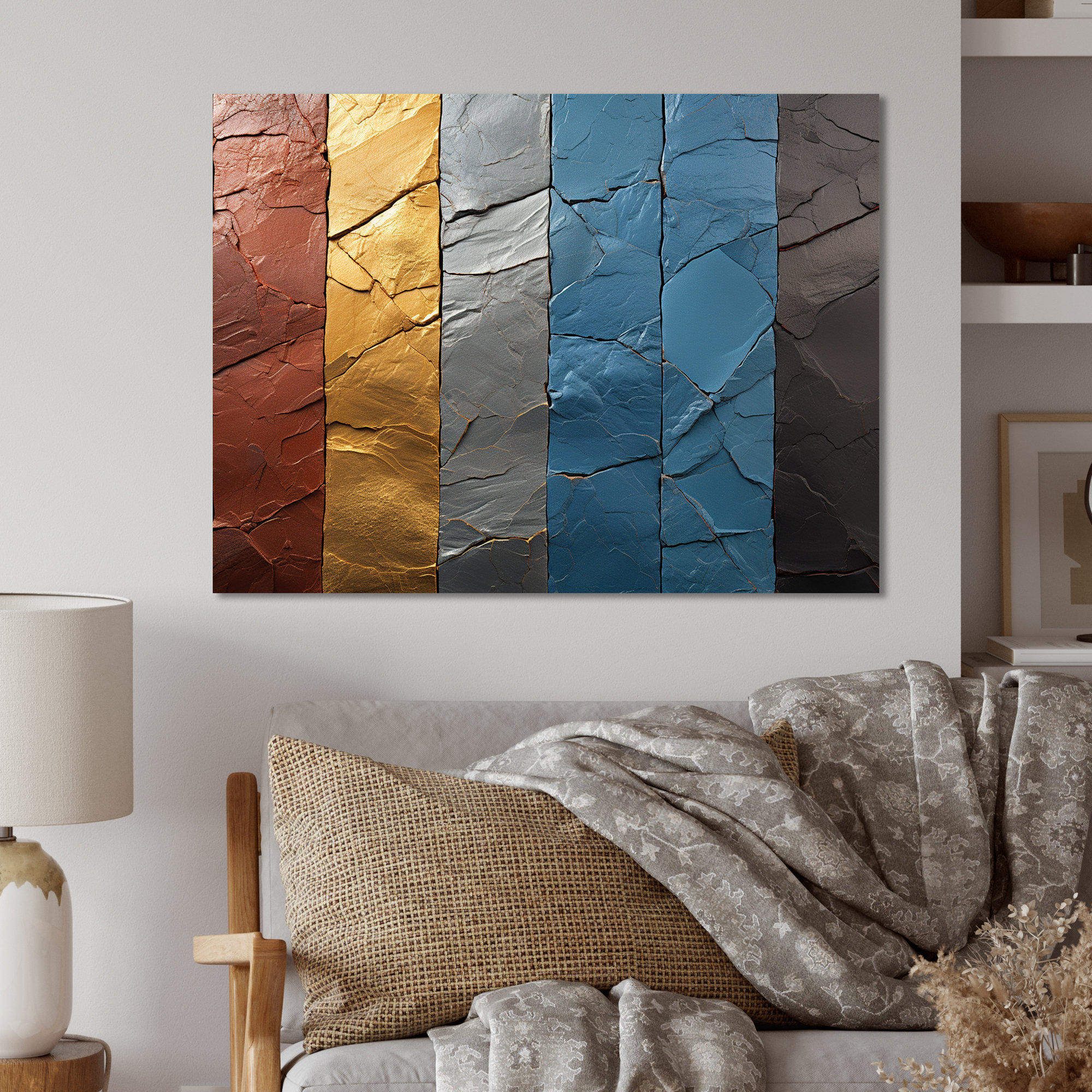 Brayden Studio Boho Earth Element Stones Mosaic I - Boho Mosaic Metal ...