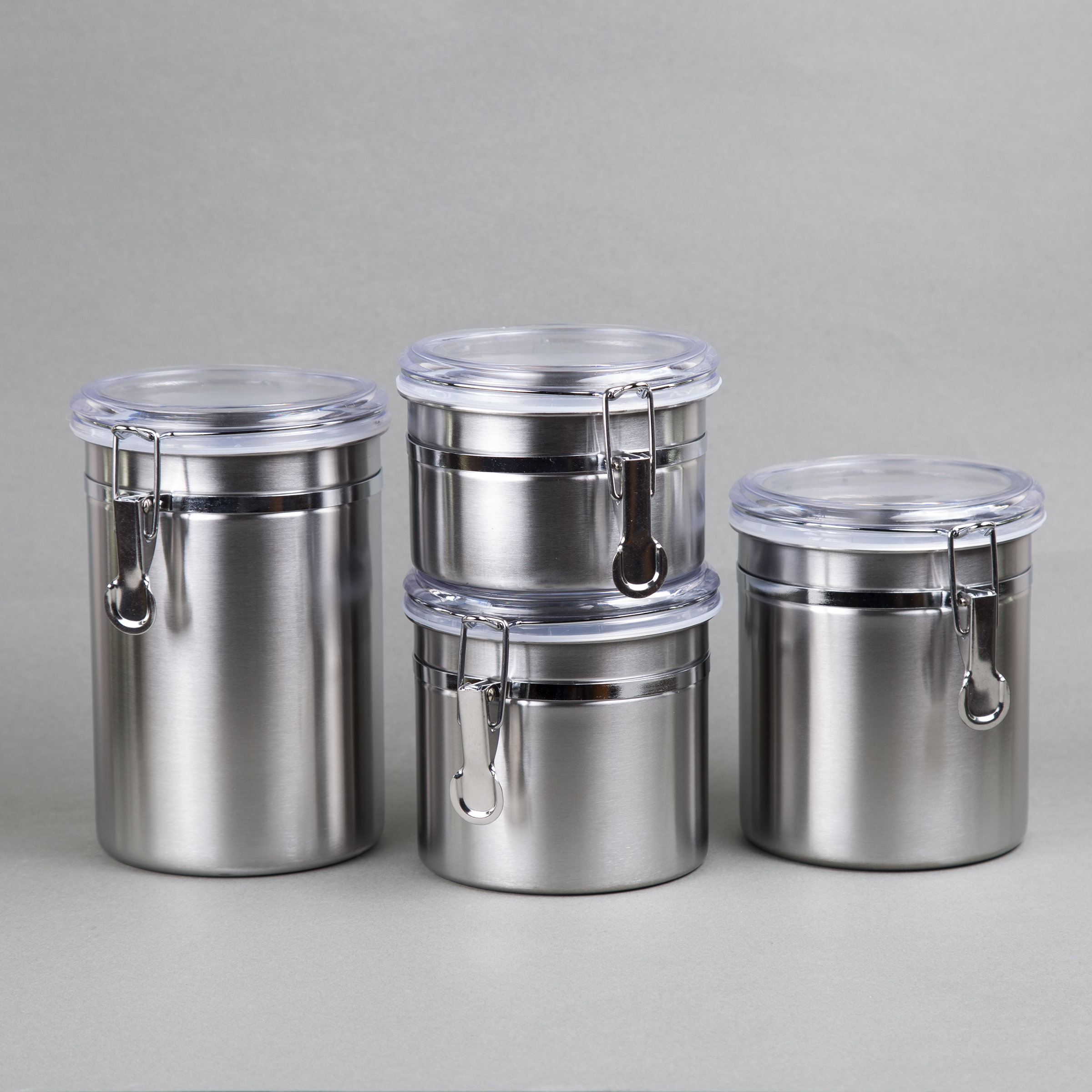 Rebrilliant Creative Home Set of 4 Stainless Steel Storage Canister ...