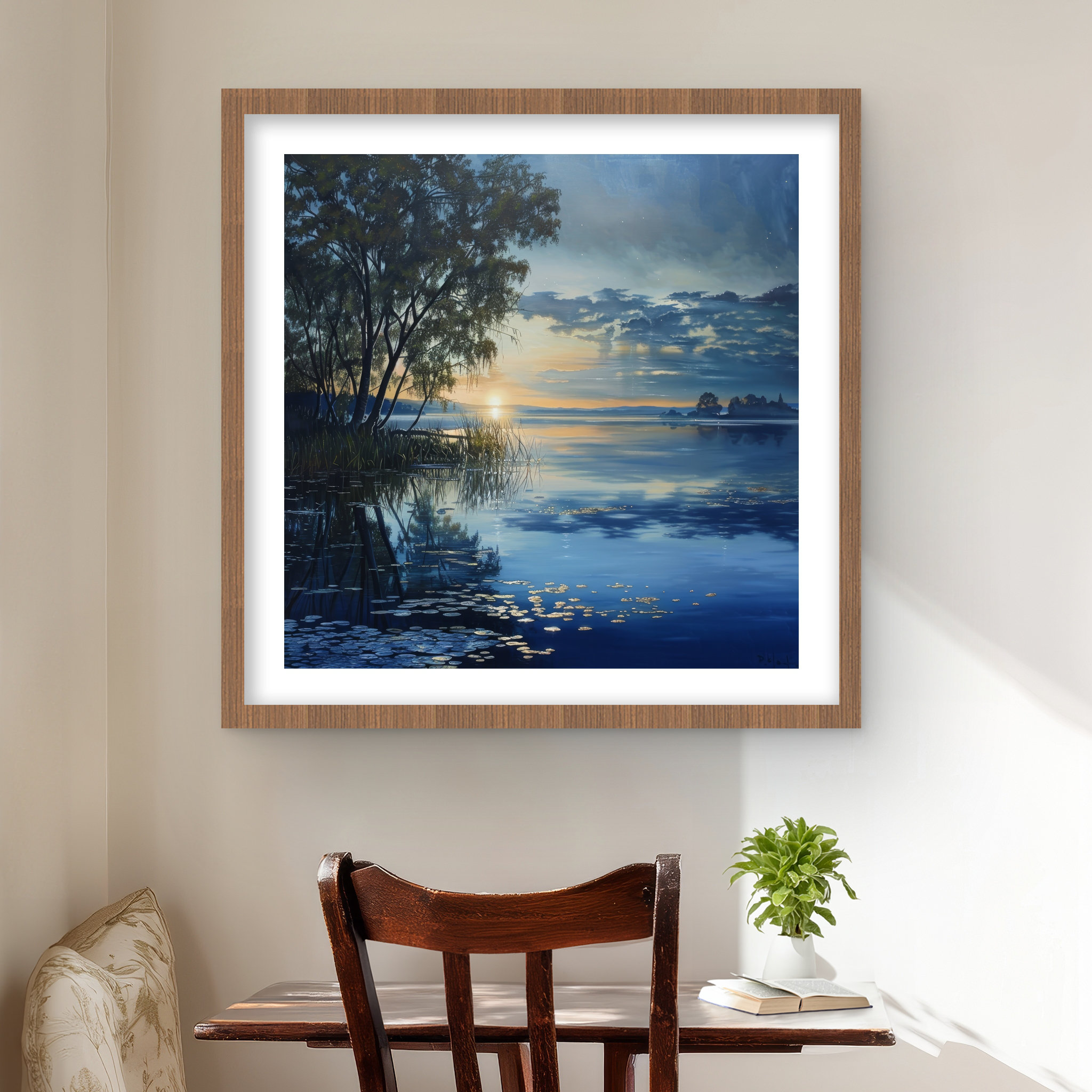 Lark Manor™ Marsh - Blue Framed Matted Print | Home Decor Art Firm ...