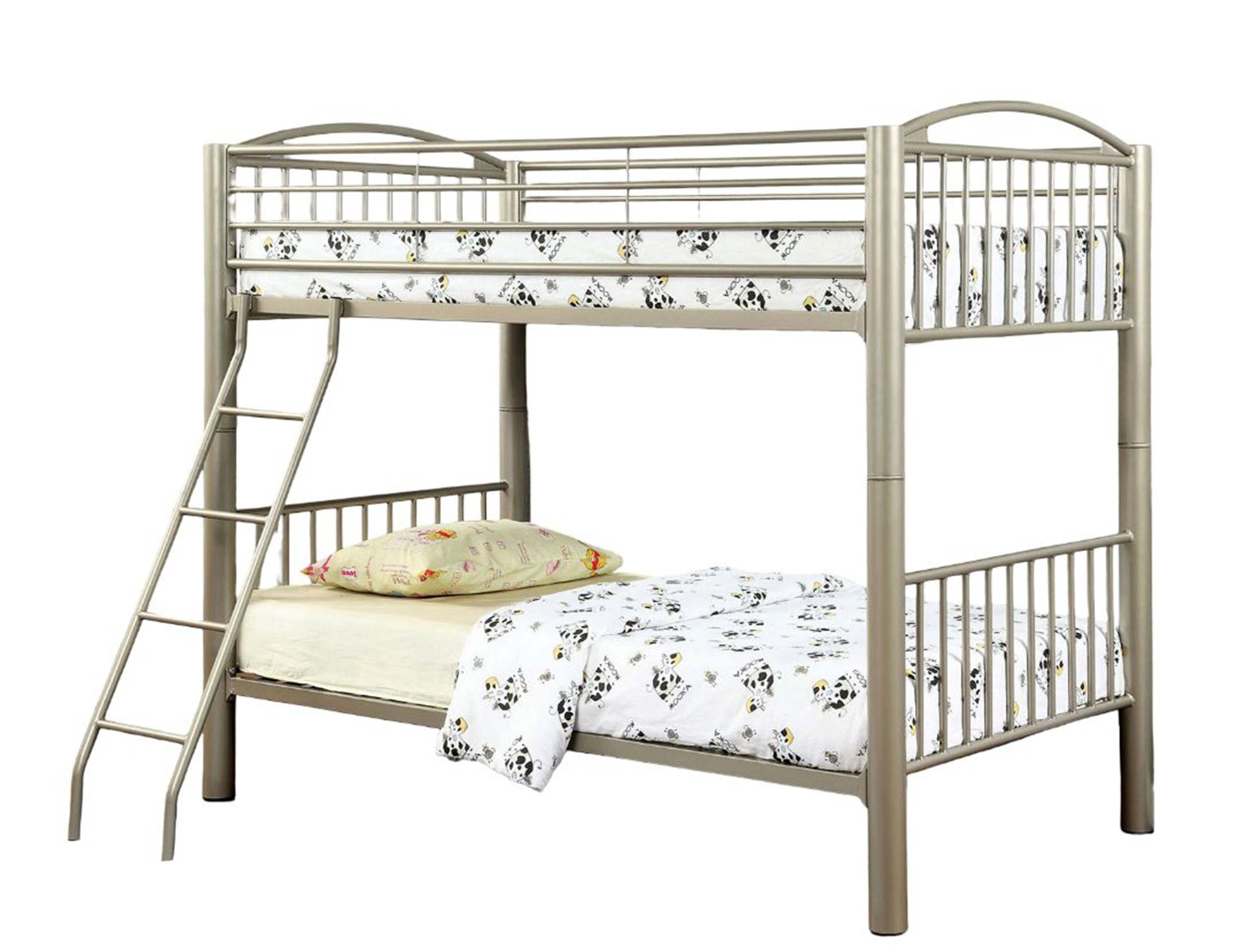 Harriet Bee Contemporary Style Metal Structure Bunk Bed Movable Ladder ...